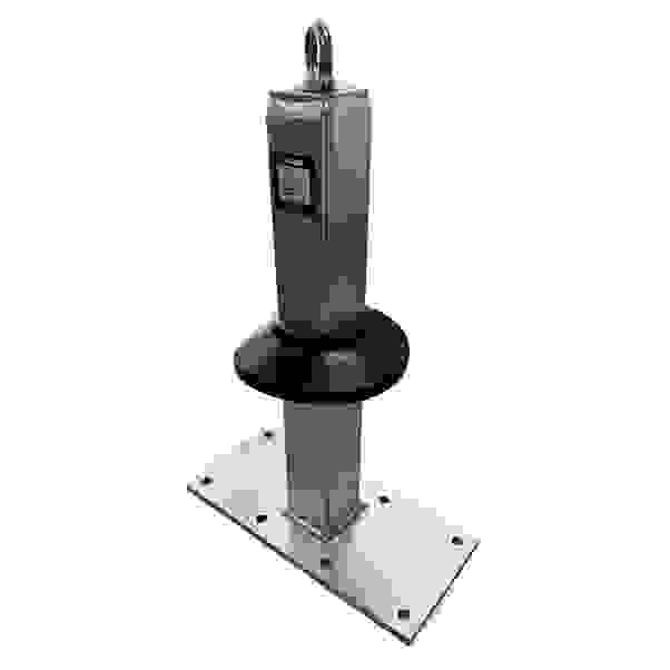 PALO TRACTEL BASE RETTANGOLARE 50 cm GOLFARE INOX ANTICADUTA EN795A C ...