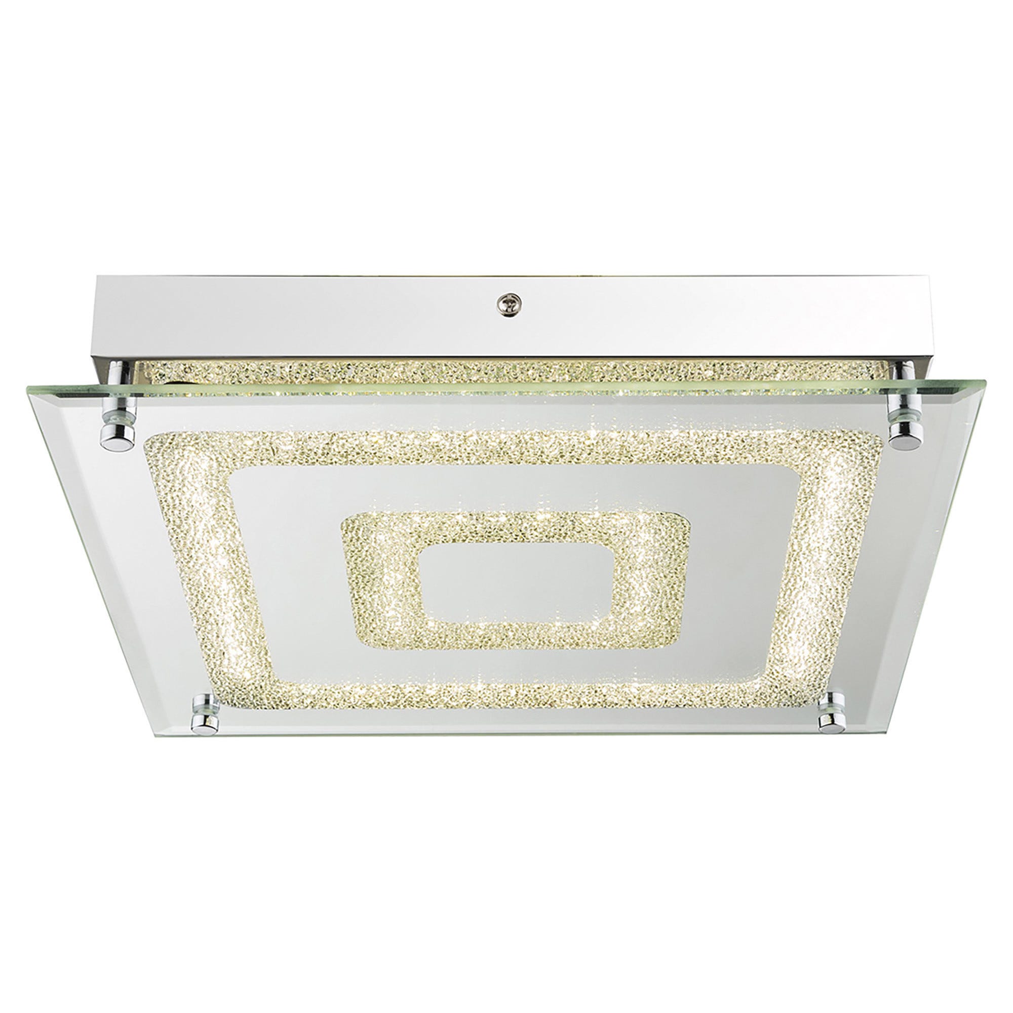 PLAFONIERA LED CYRIS 21W 1300 lumen 4000K Ø 300 mm CROMO E VETRO