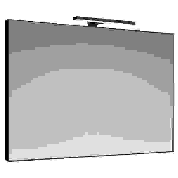 SPECCHIO BLACK 100x70cm (LxH) FILO LUCIDO REVERSIBILE NERO LAMPADA LED ...