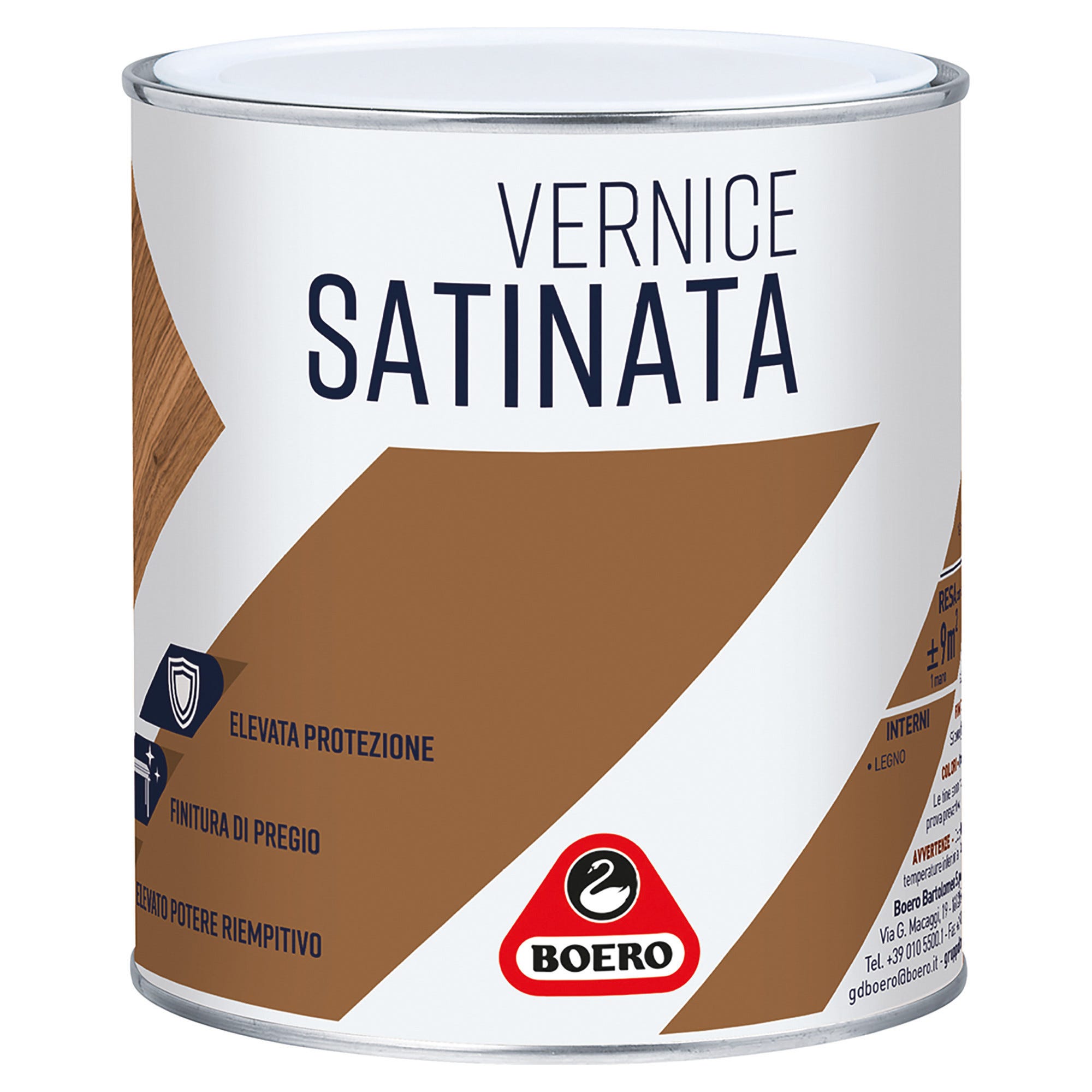 VERNICE LEGNO A SOLVENTE BOERO 0,75 l INCOLORE SATINATO 11 m² CON 1 l ...