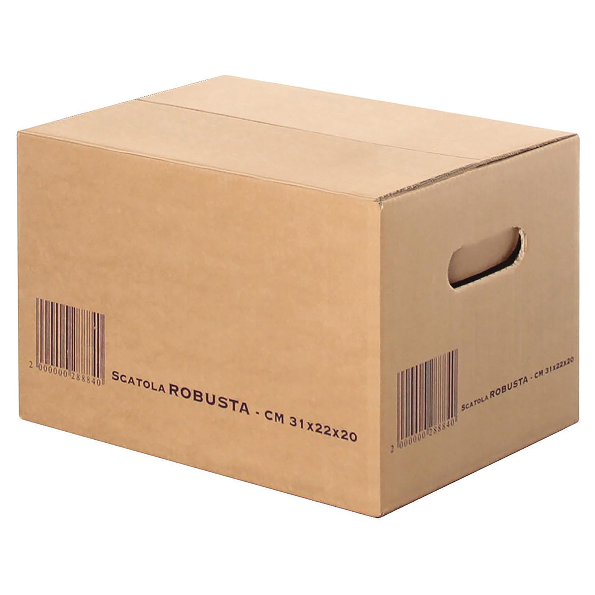 SCATOLA IMBALLO CARTONE 31x20x22 cm (LxHxP) CARTONE DOPPIA ONDA