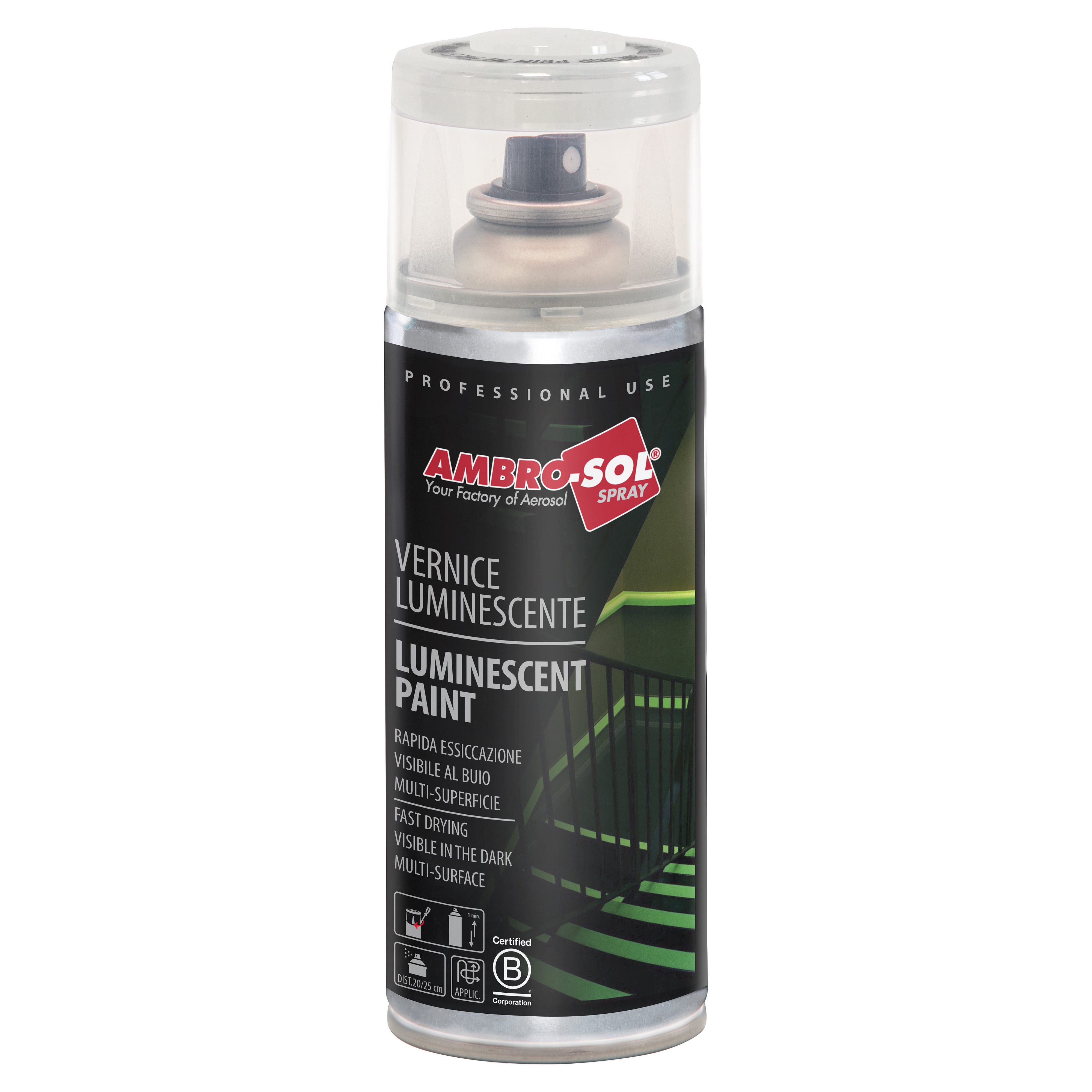 SMALTO SPRAY AMBROSOL 400 ml FOTOLUMINESCENTE 0,8 m² PER BOMBOLA