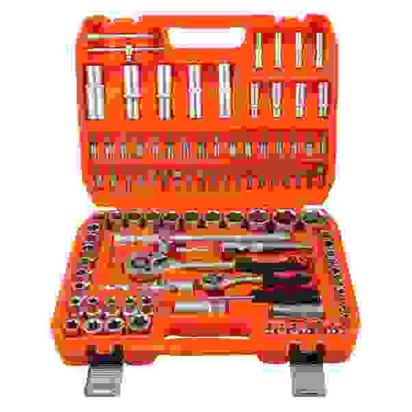 VALIGETTA MAXTRO CON 108 PEZZI 2 CRICCHETTI 1/2,1/4 BUSSOLE INSERTI ...