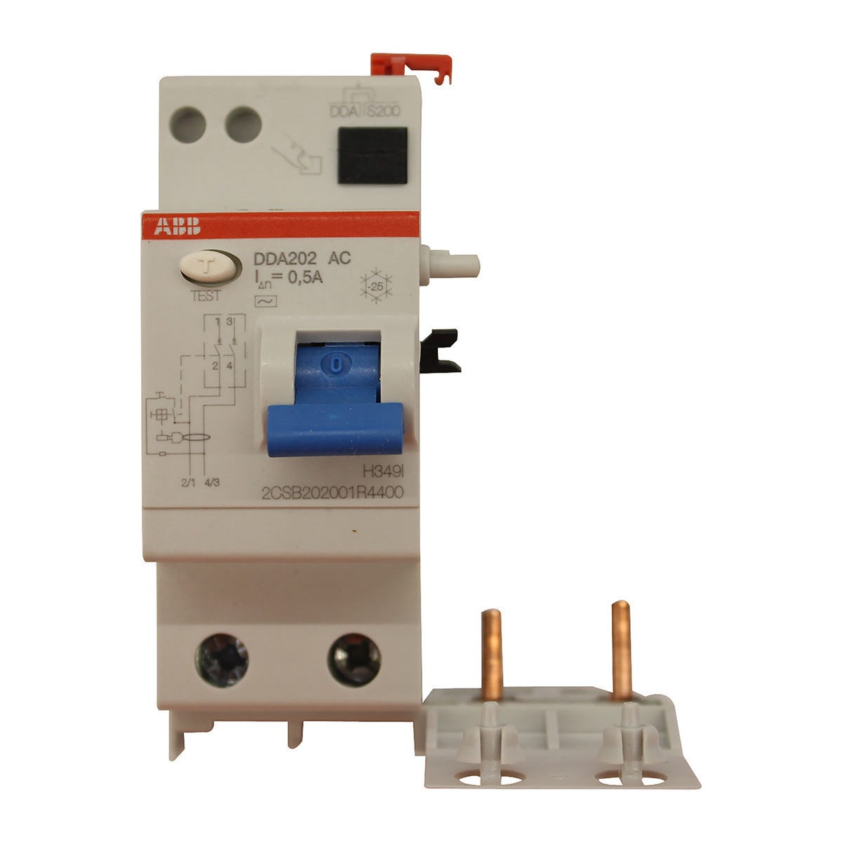 BLOCCO DIFFERENZIALE ABB 2 POLI 4 MODULI DDA202 AC 40A 500mA