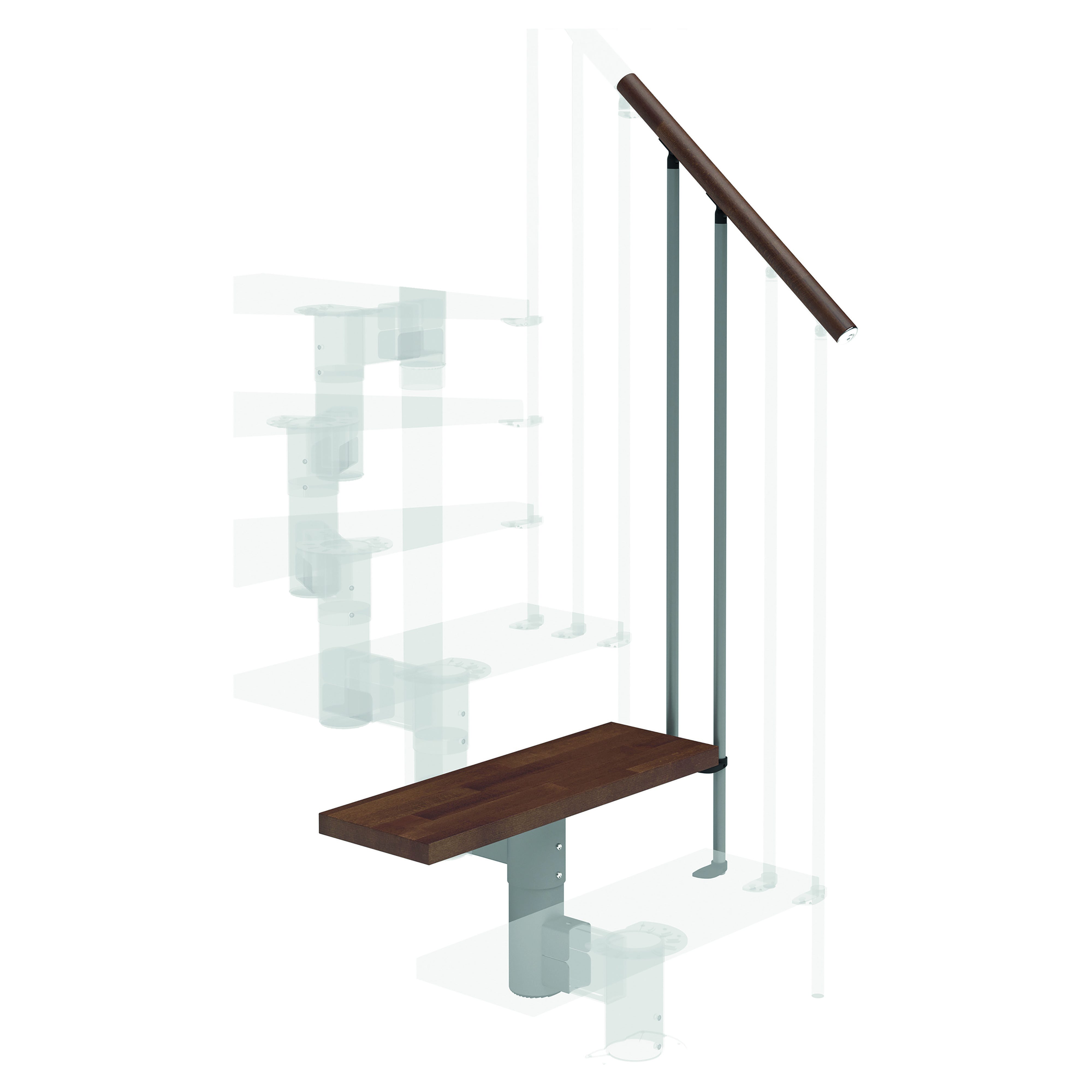 GRADINO SUPPLEMENTARE PER SCALA MAXI IN LEGNO DI FAGGIO NOCE ACCIAIO ...