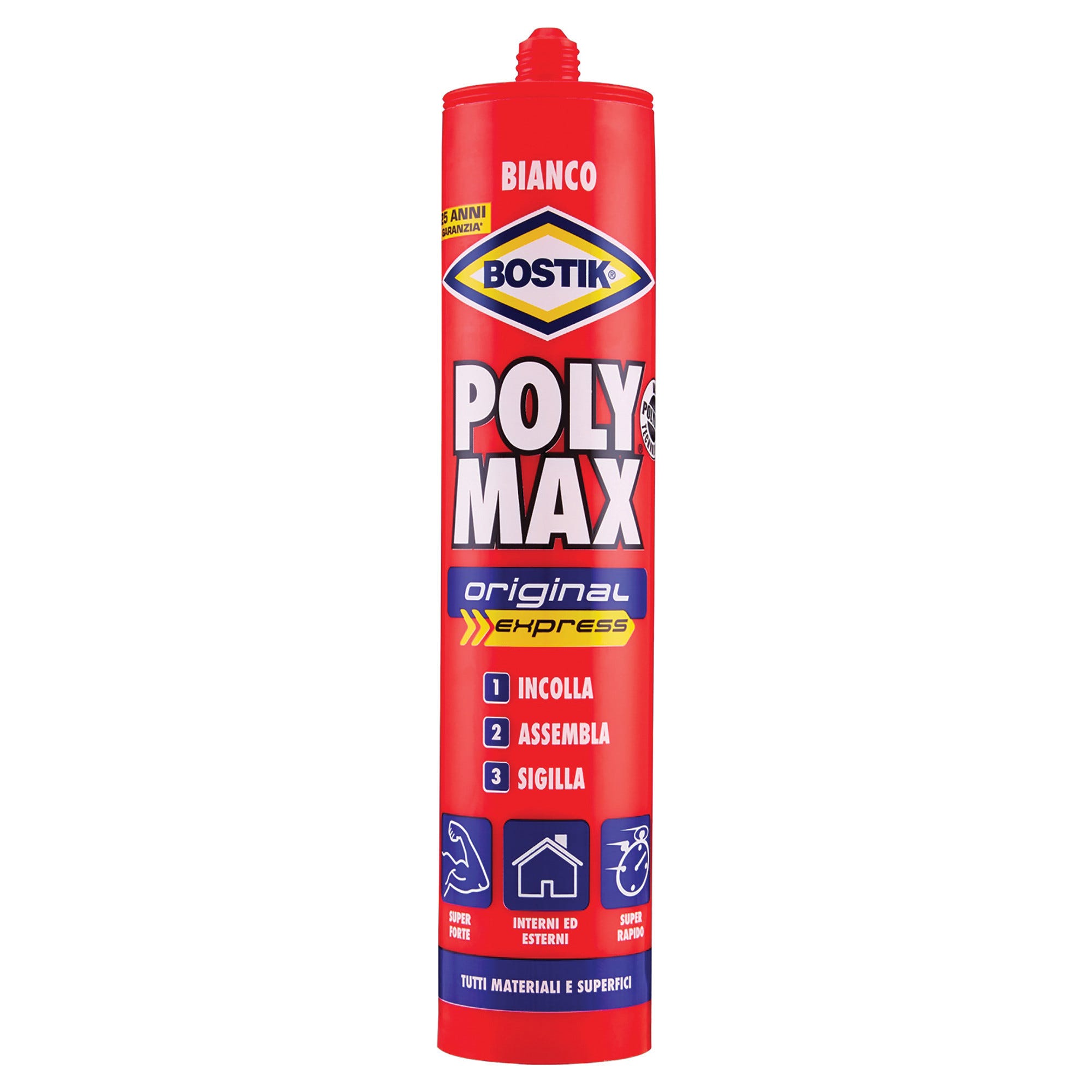 ADESIVO POLYMAX ORIGINAL BOSTIK 425 g EXPRESS BIANCO INCOLLA E SIGILLA ...