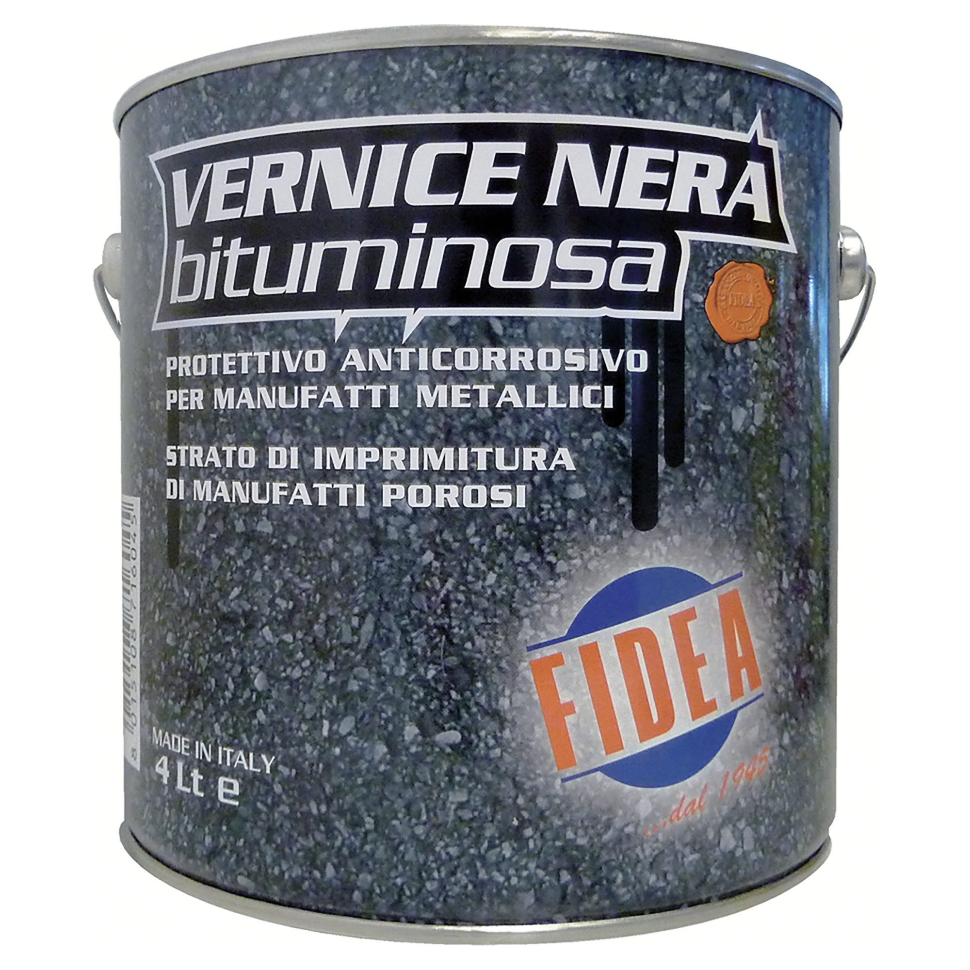 VERNICE NERA BITUMINOSA FIDEA 4 l PROTETTIVO ANTICORROSIVO PER ESTERNI ...