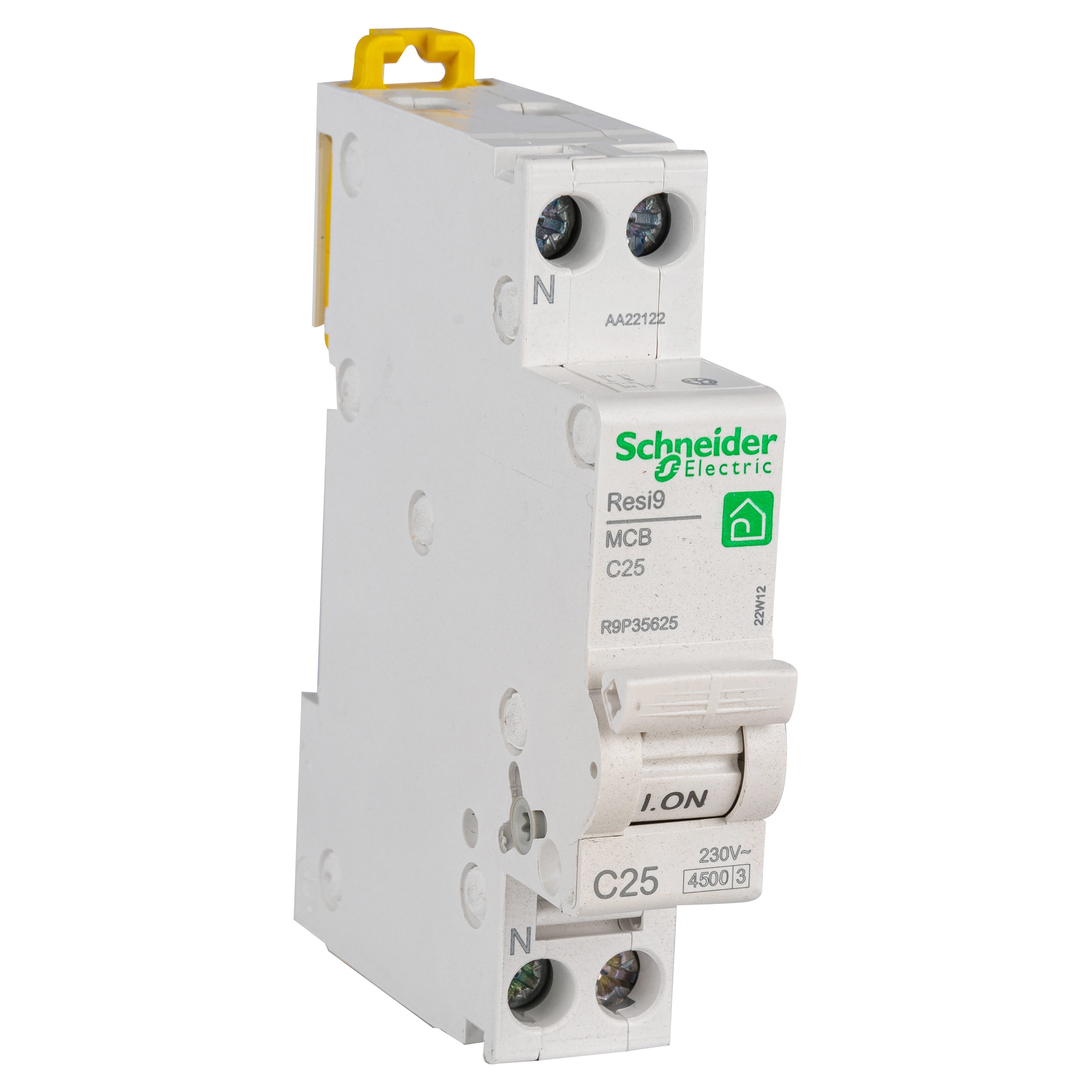 INTERRUTTORE MAGNETOTERMICO SCHNEIDER 1P+N 25A 4,5kA CURVA C 1 MODULO