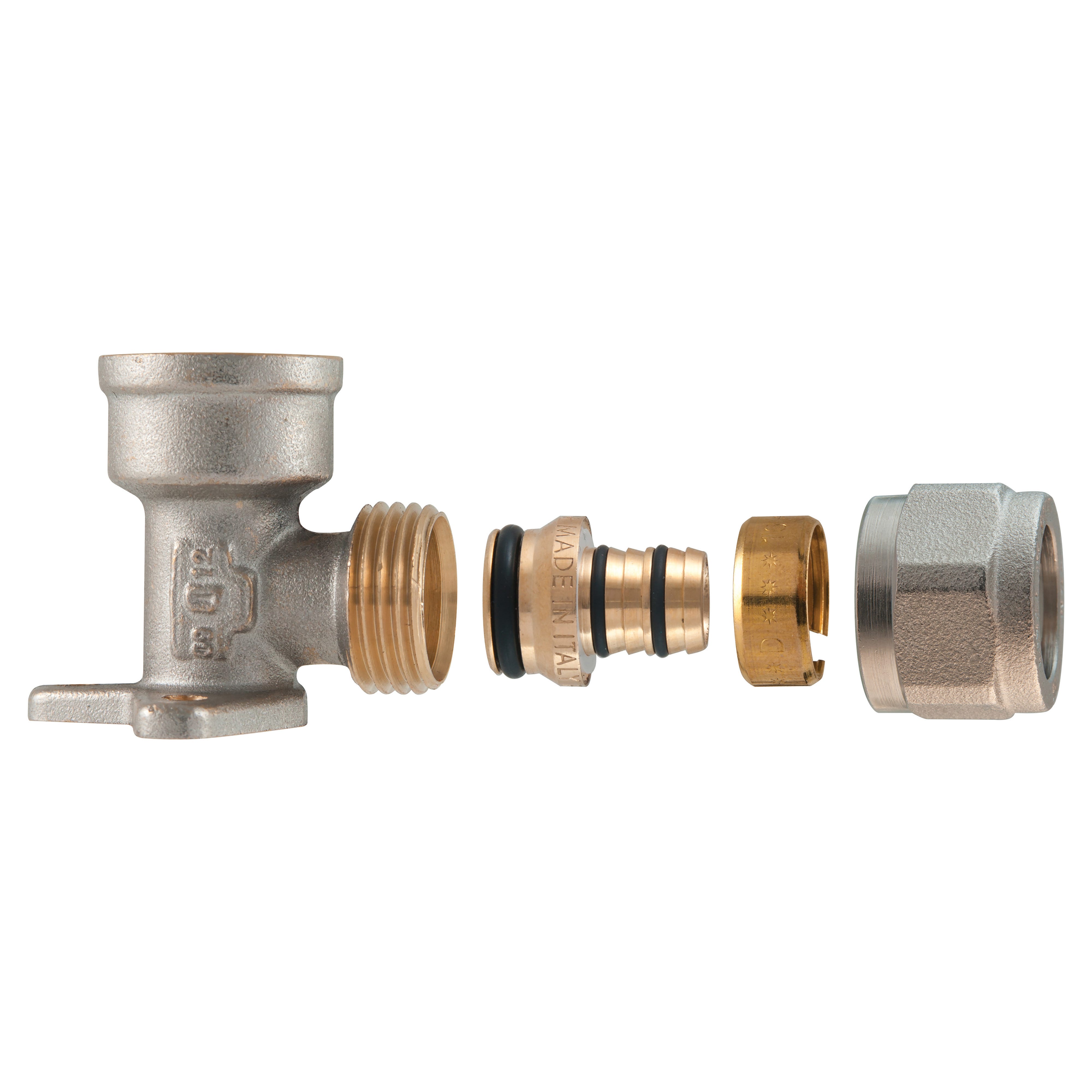 RACCORDO A STRINGERE TDM FLANGIATO F "1/2 x Ø 20 mm PER TUBO MULTISTRATO