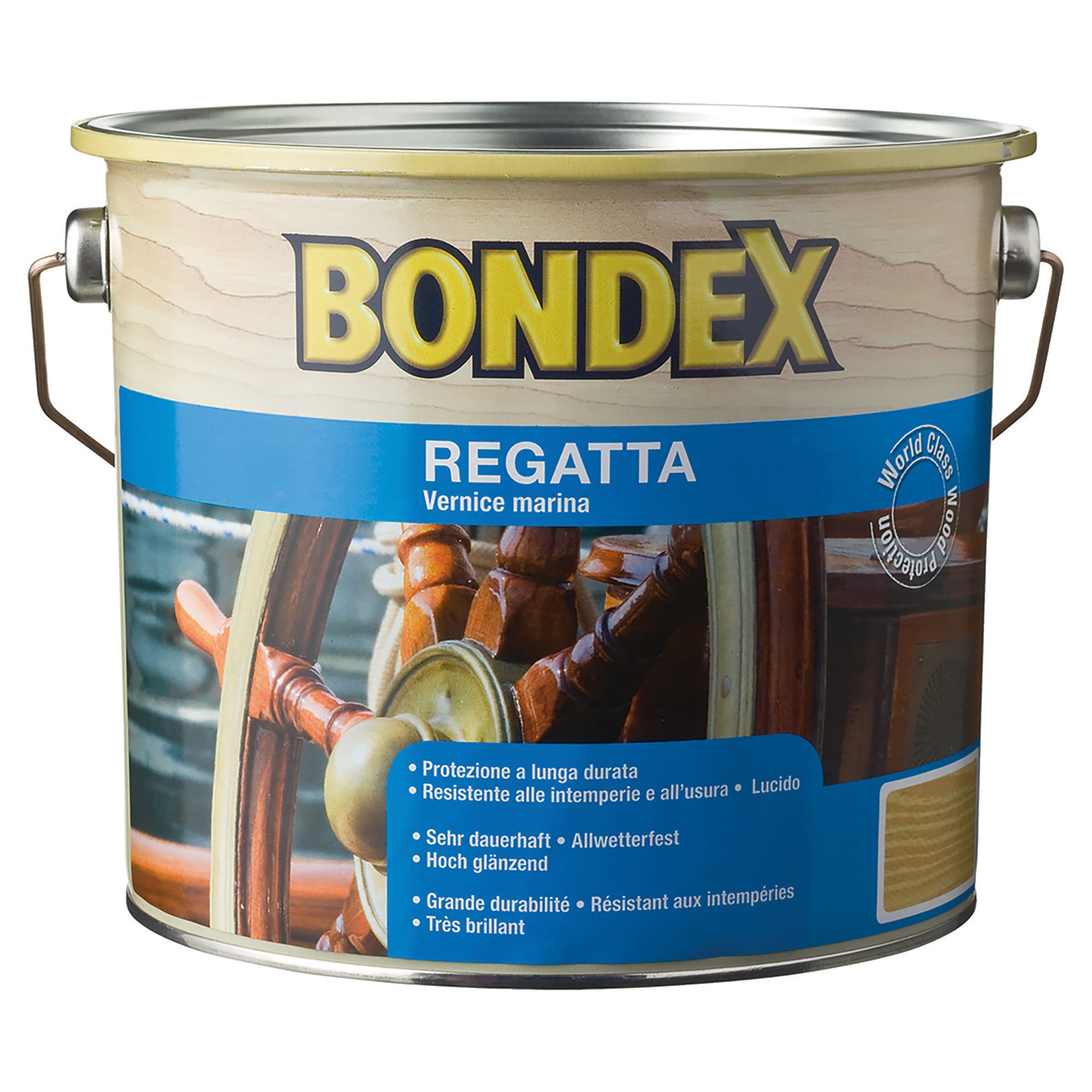 VERNICE MARINA SOLVENTE BONDEX REGATTA 2,5 l INCOLORE LUCIDO PRONTO USO ...