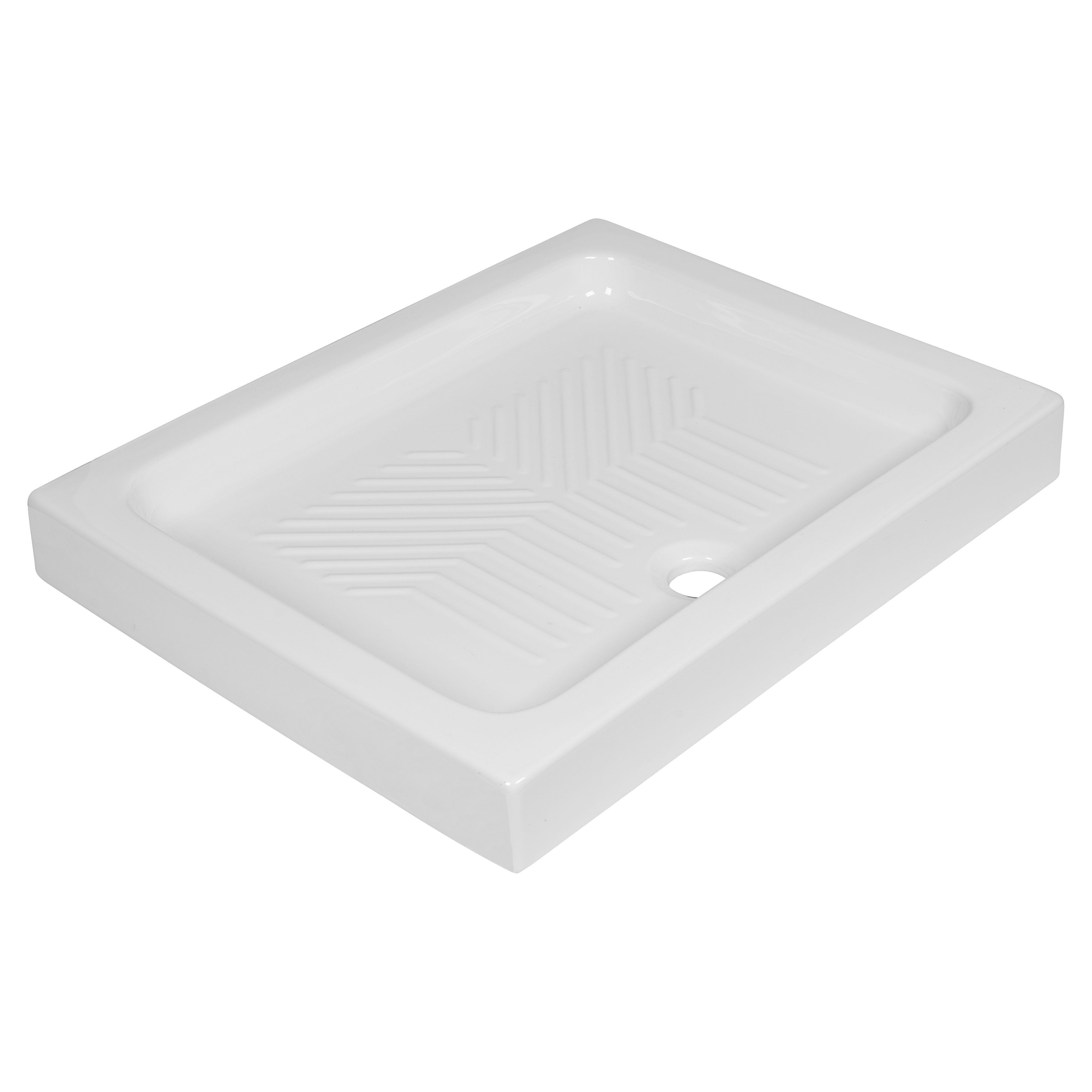 PIATTO DOCCIA IN CERAMICA BIANCO 72x90 cm H 10 cm PILETTA Ø 60 mm