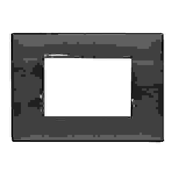 PLACCA 3 MODULI SQUADRATA FUMO DI LONDRA BTICINO LIVING-LIGHT