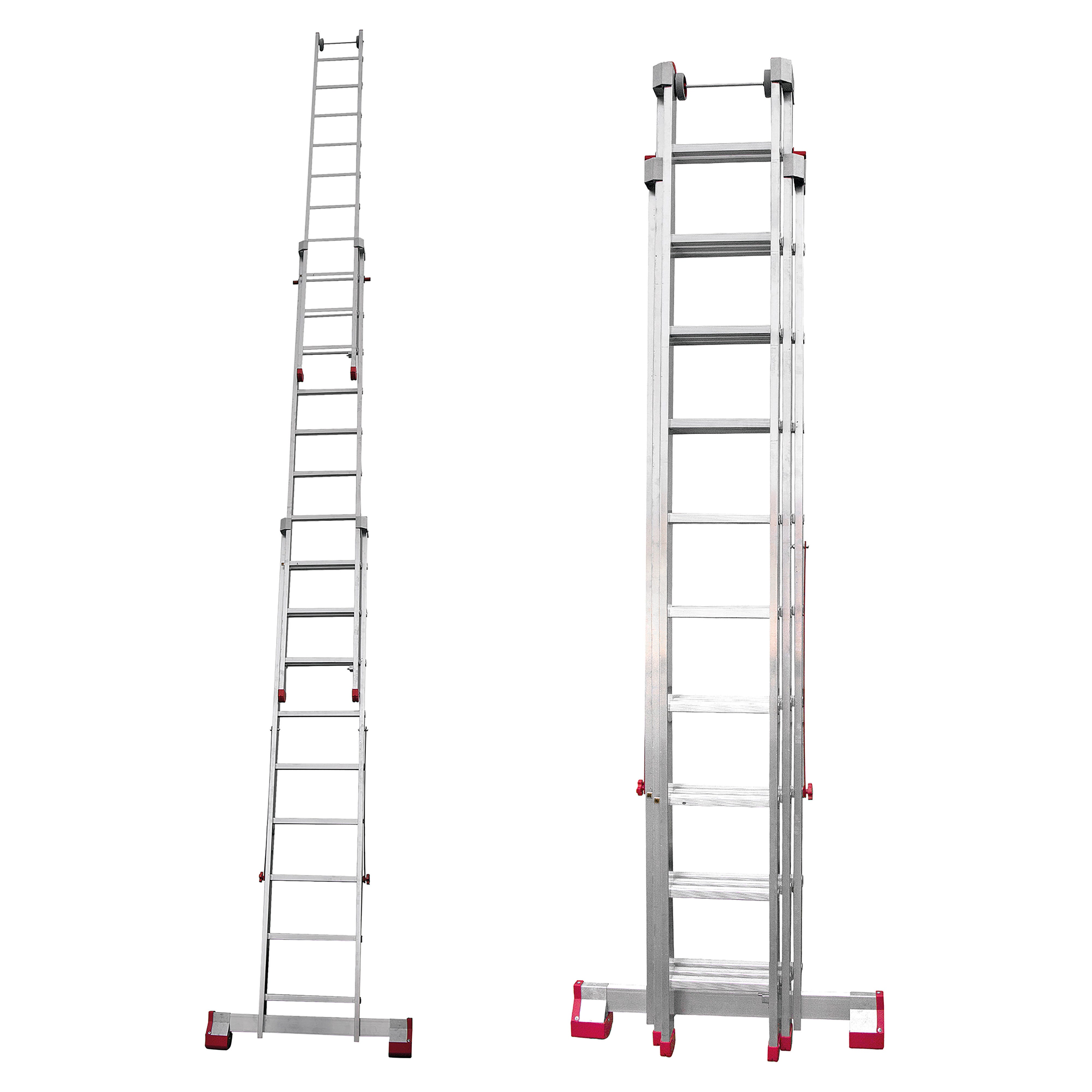 SCALA PROFESSIONALE FARAONE 3,01/6,65 m ALLUMINIO 3 RAMPE 9+10+10 23 kg ...