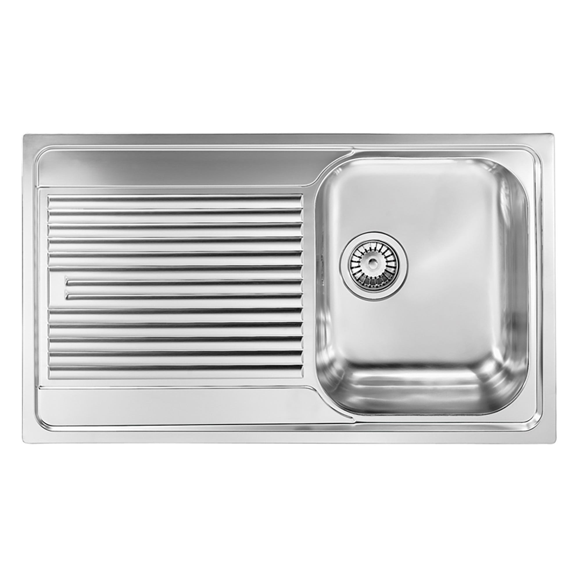 LAVELLO ZENITH 86x50 cm INOX SATINATO 1 VASCA CON SGOCCIOLATOIO A ...