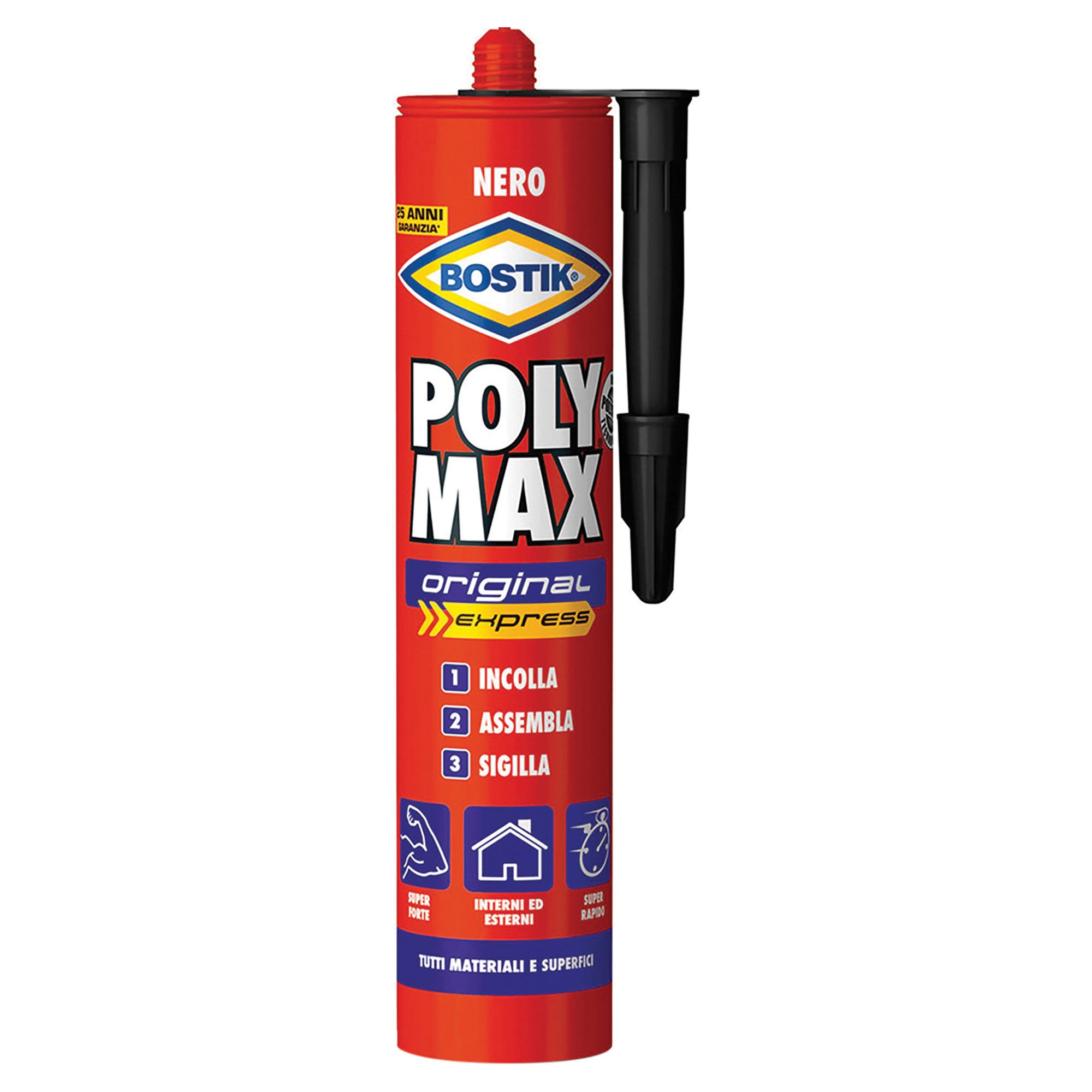 ADESIVO POLYMAX ORIGINAL BOSTIK 425g EXPRESS NERO PER PIASTRELLE BARCHE ...