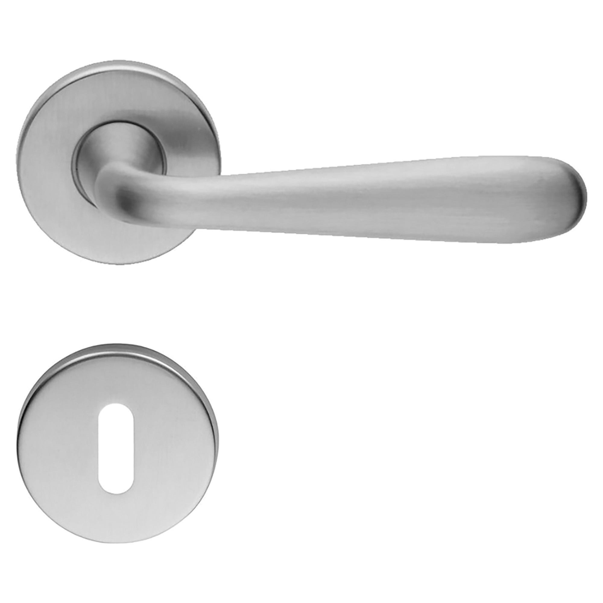MANIGLIA A ROSETTA MARTINELLI - CAROLA OTTONE CROMATO SATINATO QUADRO 8 mm