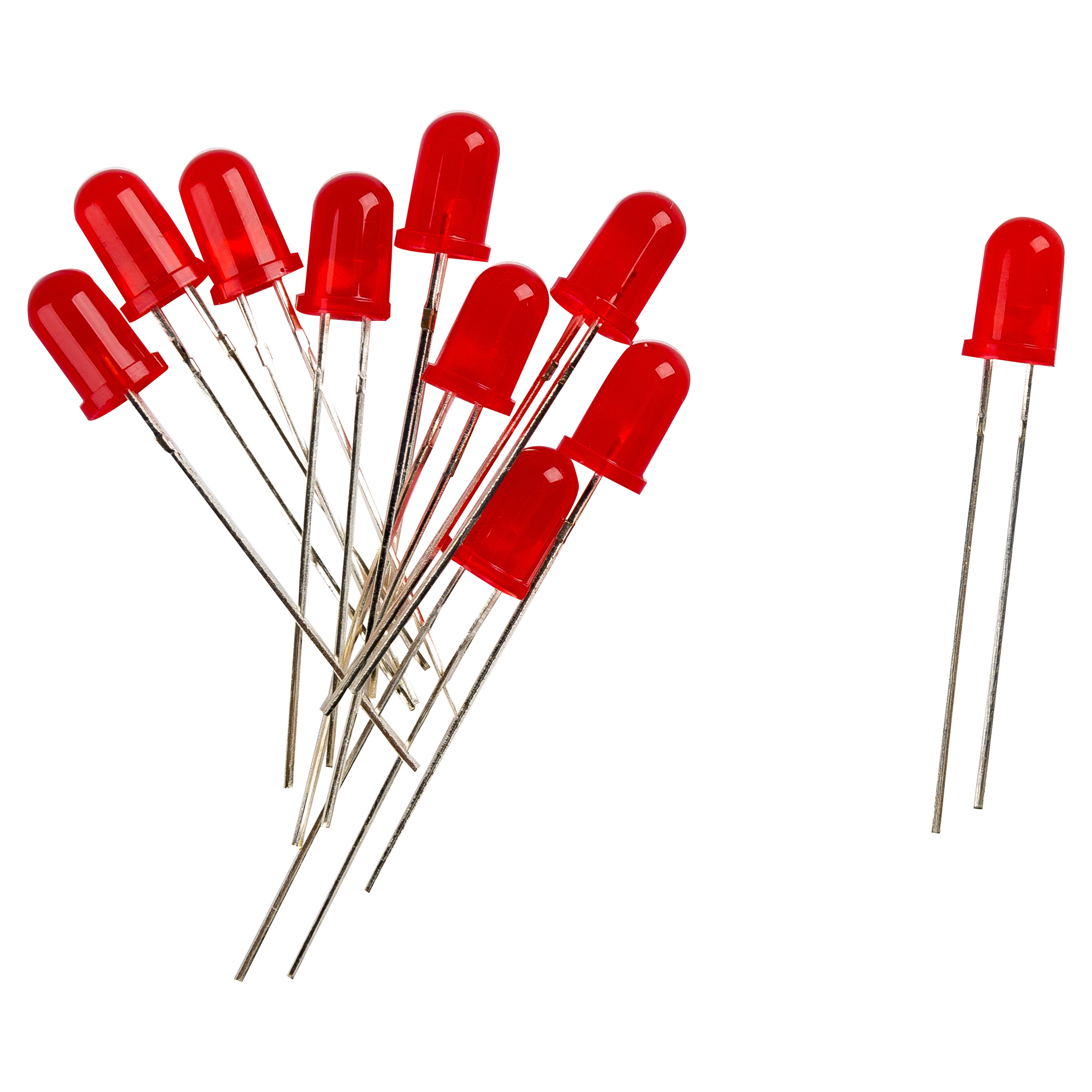 10 LED 5 mm COLORE ROSSO 1,5-3V