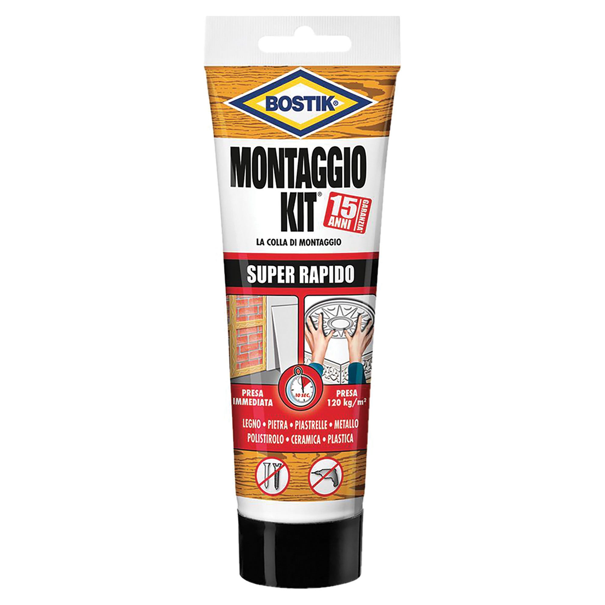 COLLA MONTAGGIO KIT SUPER RAPIDO BOSTIK 250 g BIANCO EFFETTO VENTOSA ...