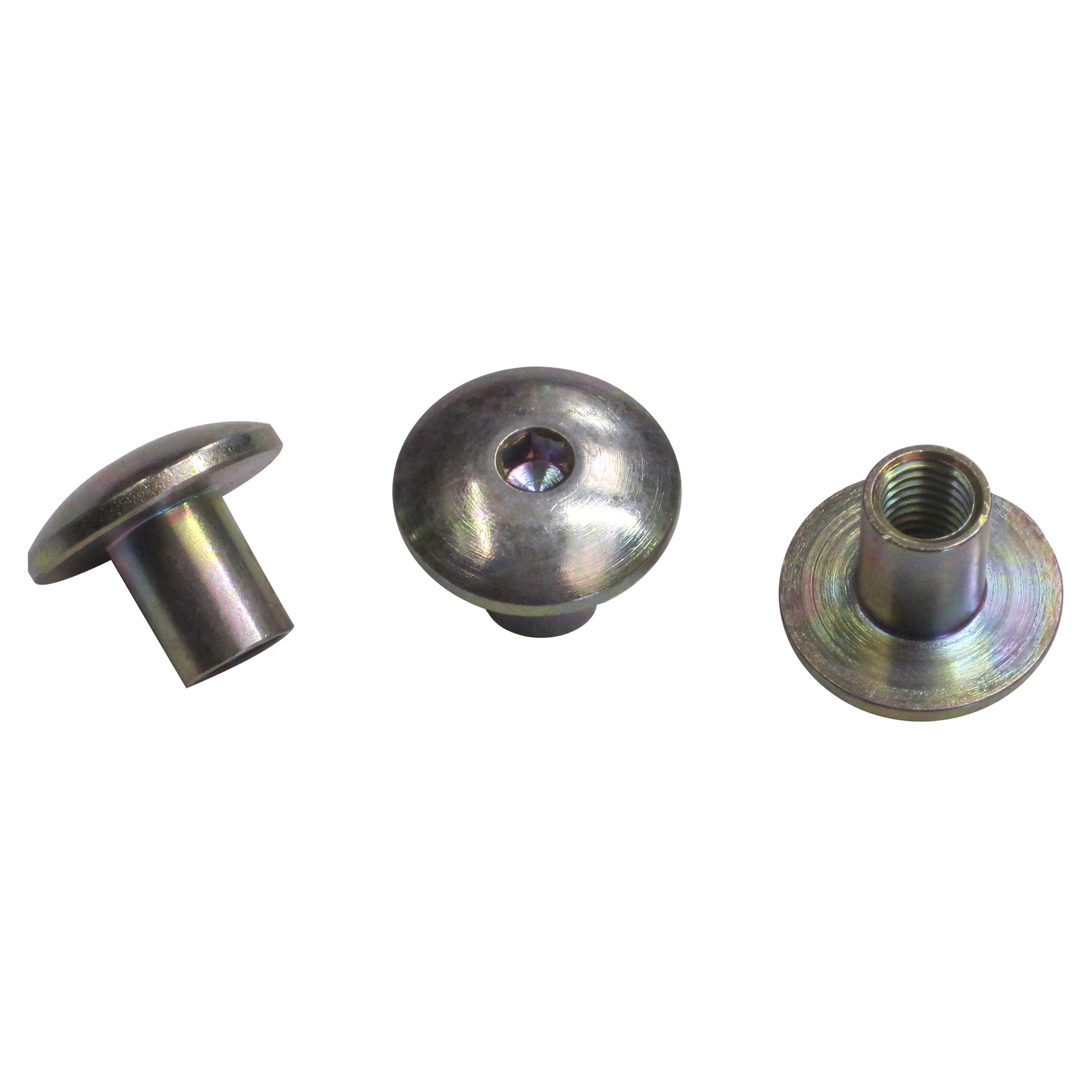 BORCHIA FILETTATA CON ESAGONO INCASSATO M12 Ø 32 mm ACCIAIO ZINCATO 2 PEZZI