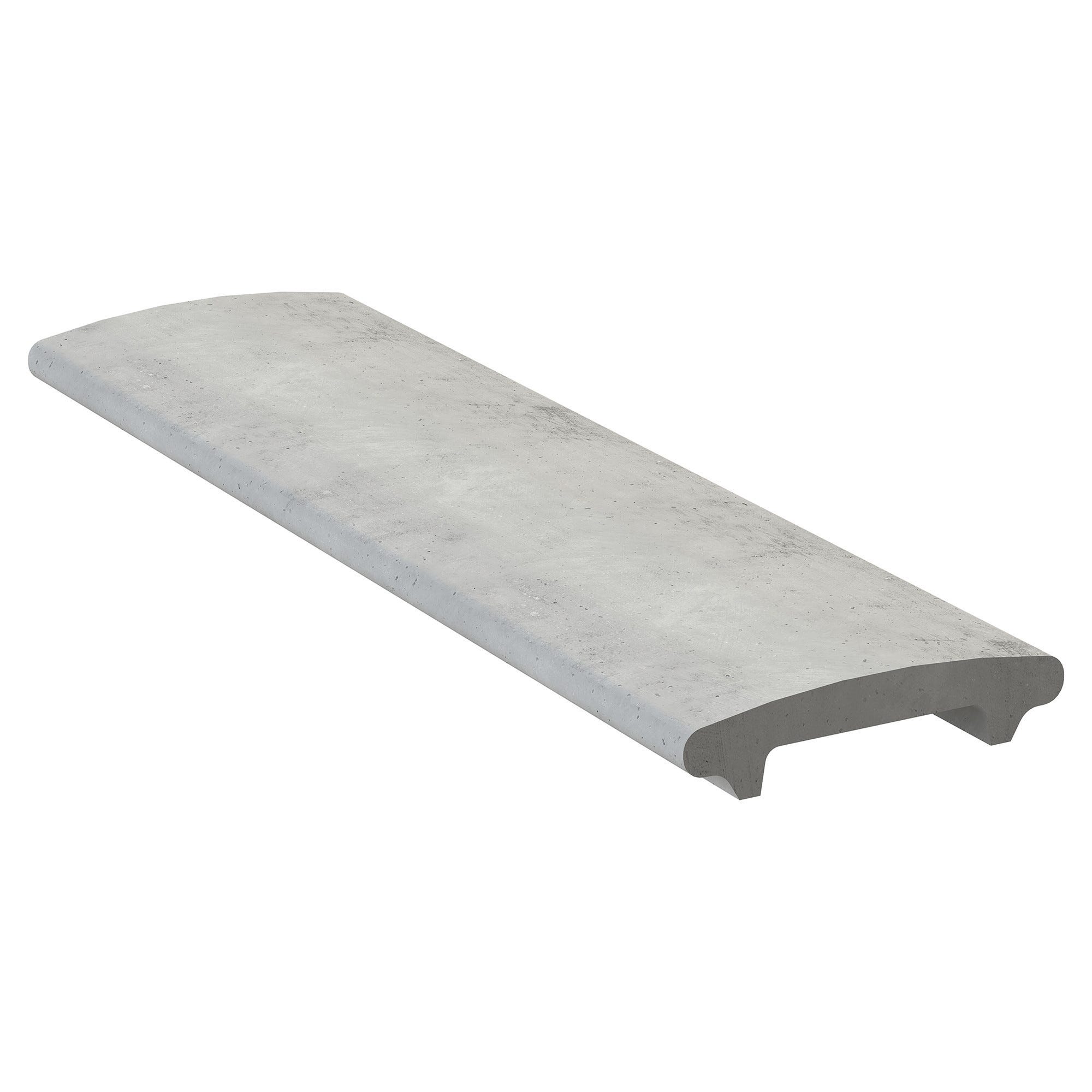 COPERTINA CEMENTO GRIGIA 100x15 cm SPIGOLO TONDO PER MURO DA 15 cm