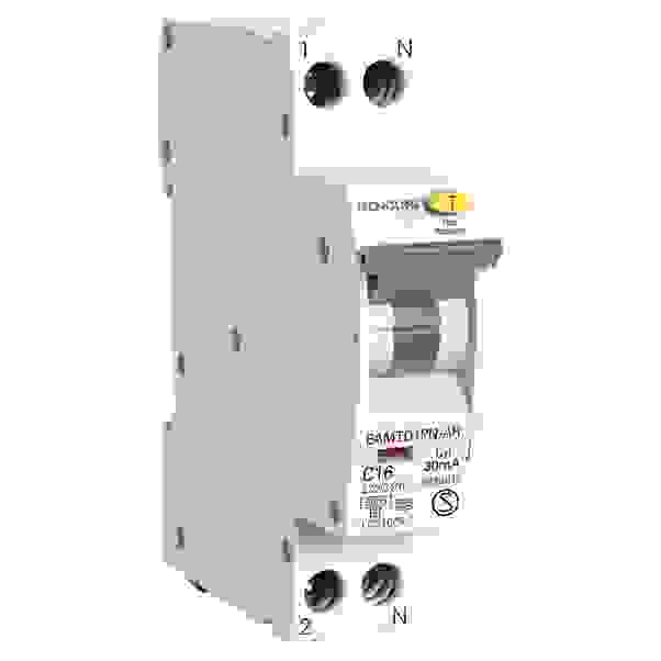 INTERRUTTORE MAGNETOTERMICO TECNOLINE DIFFERENZIALE 1P+N 16A 6KA 30mA CLASSE 1 MODULO