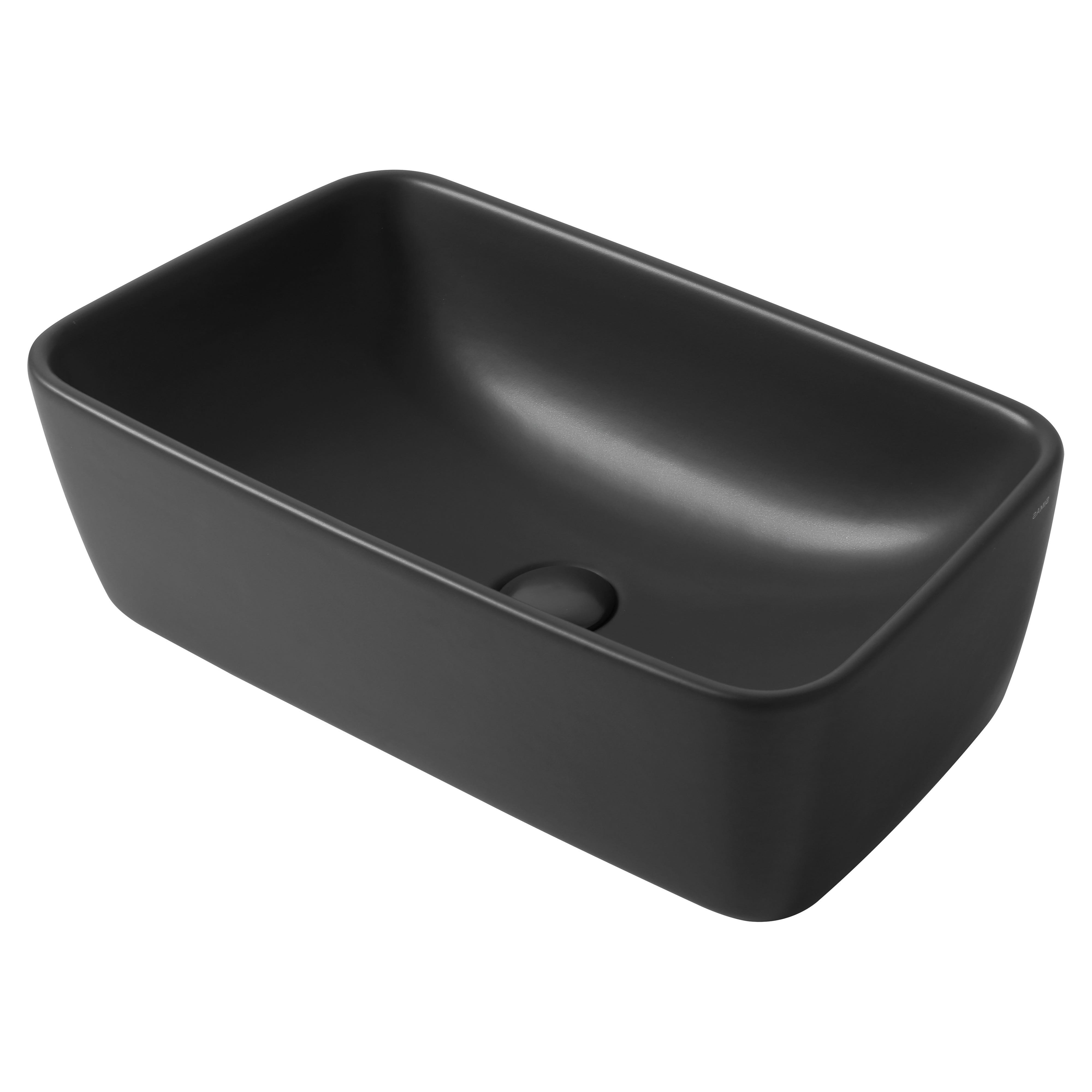 LAVABO D'APPOGGIO SIMAS DEGRADE CERAMICA ANTRACITE MATT RETTANGOLARE ...