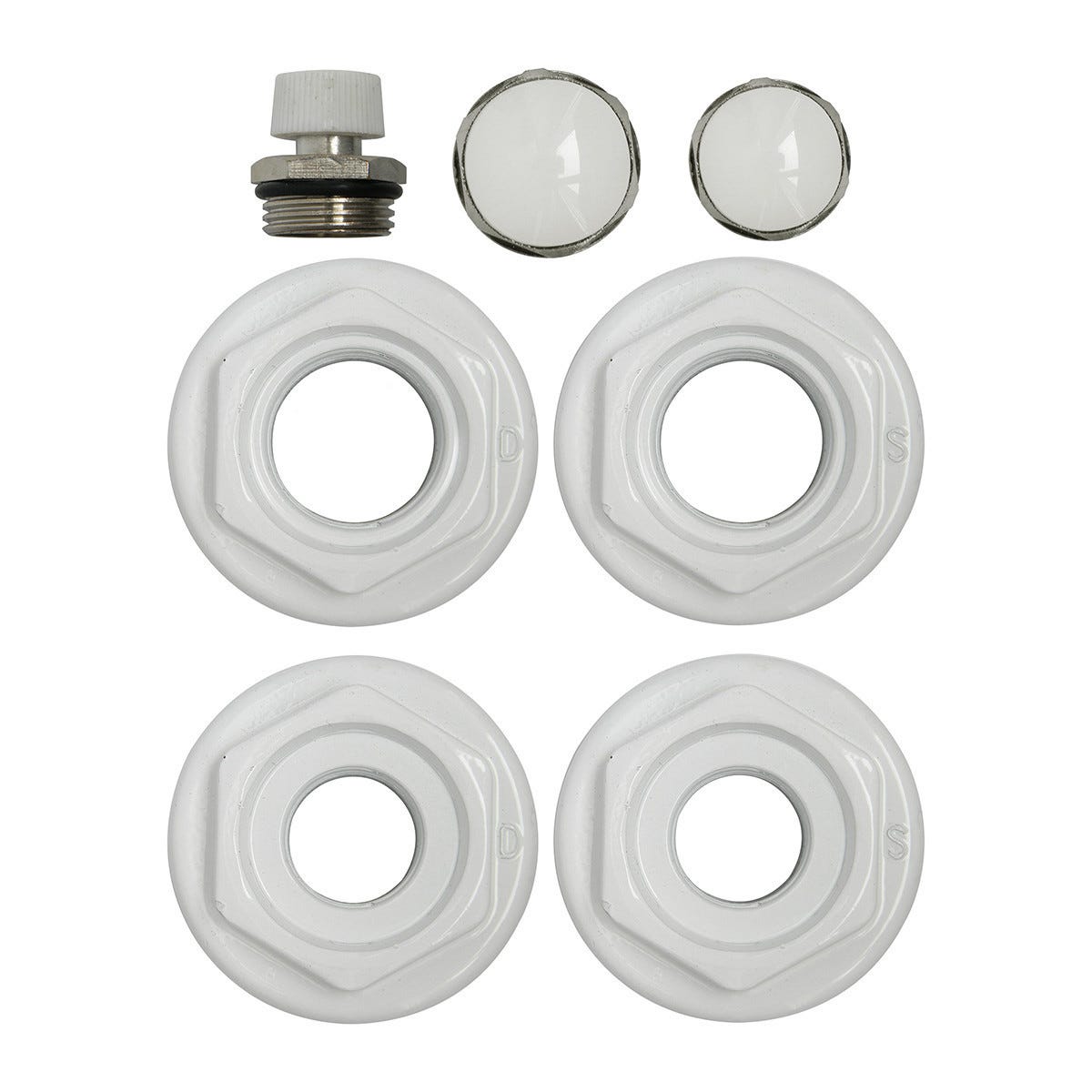 KIT TAPPI UNIVERSALE OTER PER RADIATORI TUBOLARI MONOTUBO 1''1/4 x 3/4''