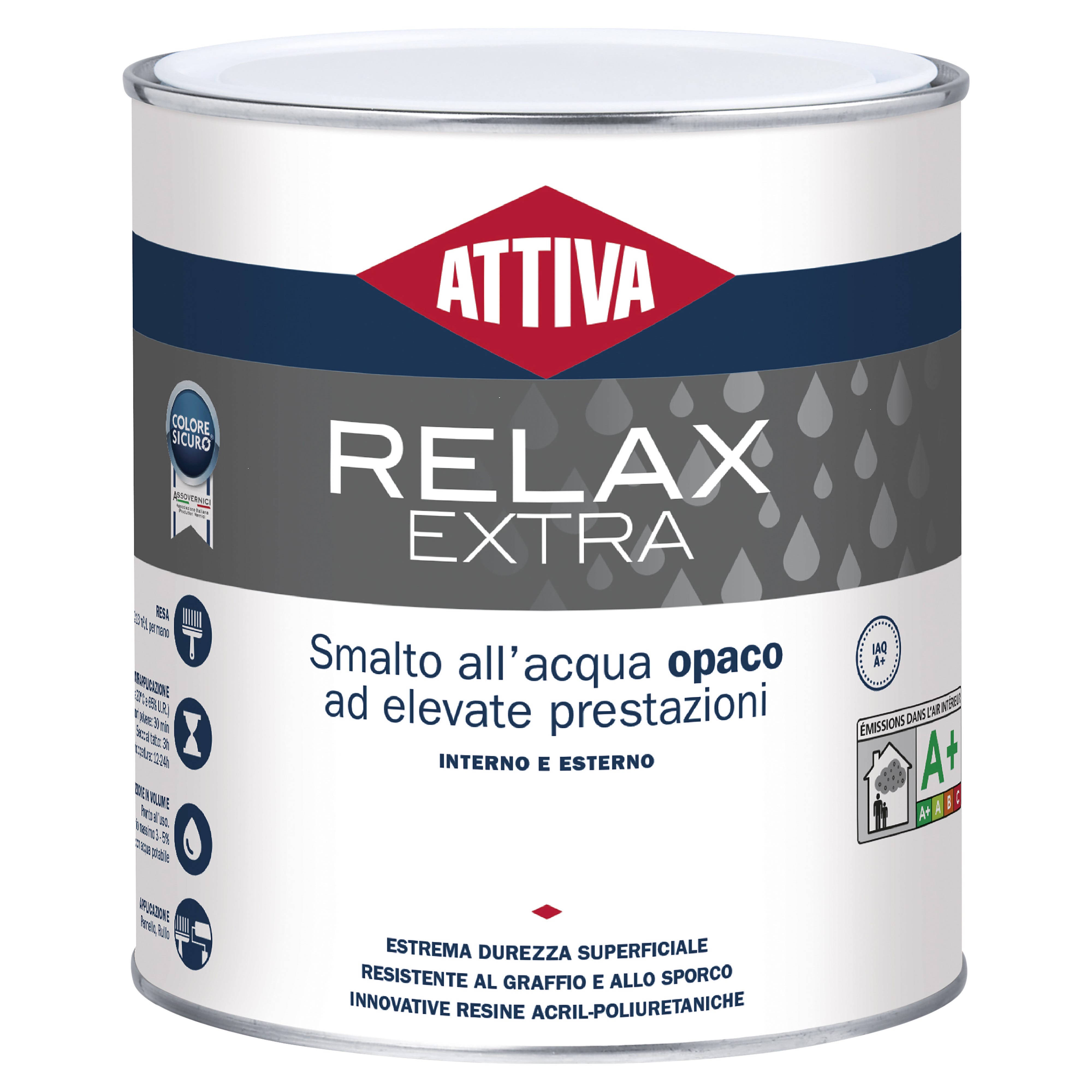 SMALTO ACQUA ATTIVA RELAX EXTRA 2,5 l BIANCO OPACO URETANICO 12-13 m² ...