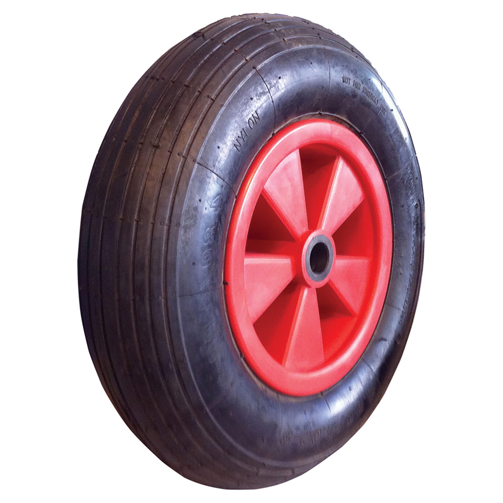 RUOTA PNEUMATICA Ø 400 mm PORTATA 200 kg GOMMA NERA MOZZO PASSANTE ...