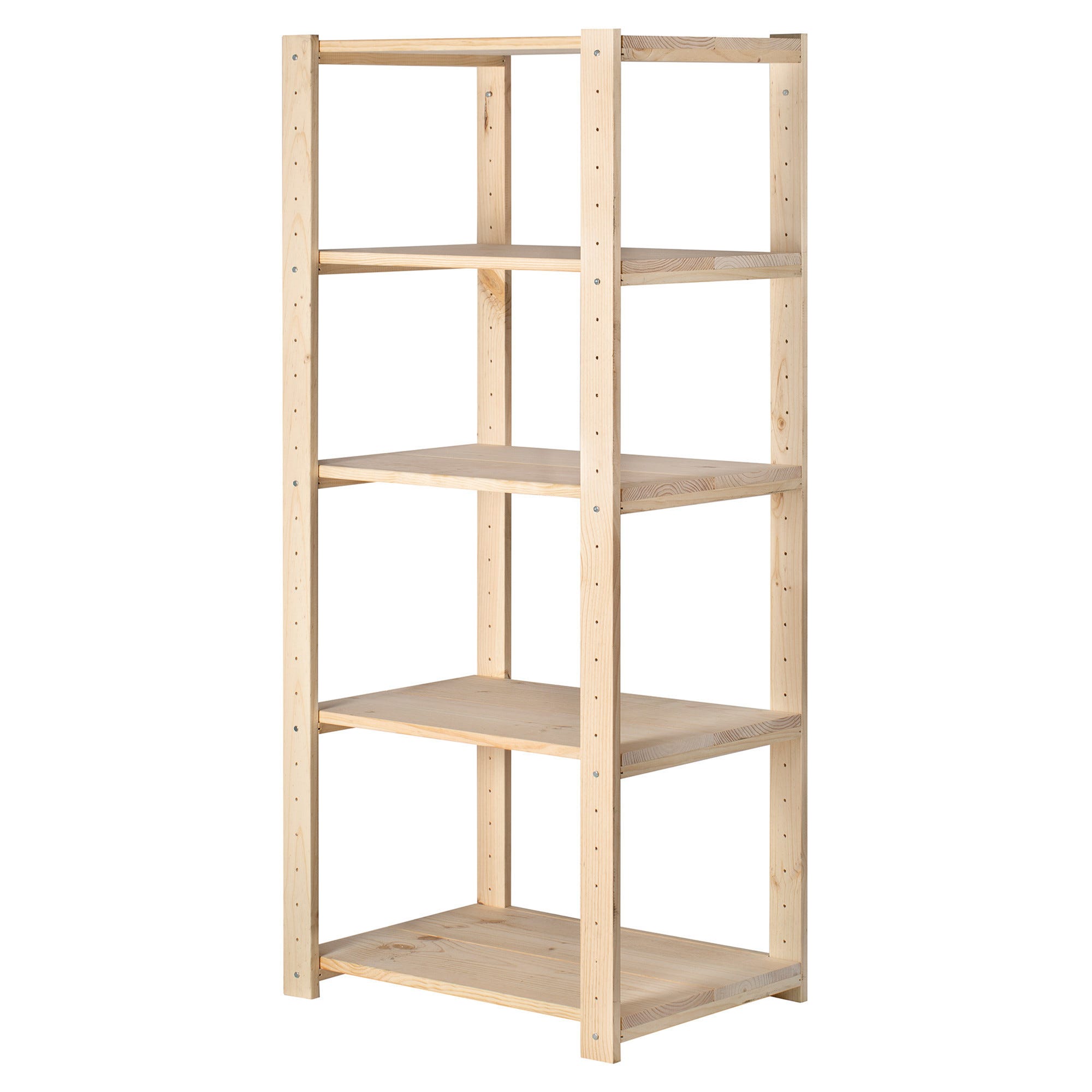 SCAFFALE PINO MASSICCIO 5 RIPIANI 150 kg MONTAGGIO A VITE 75,6x175x56 ...