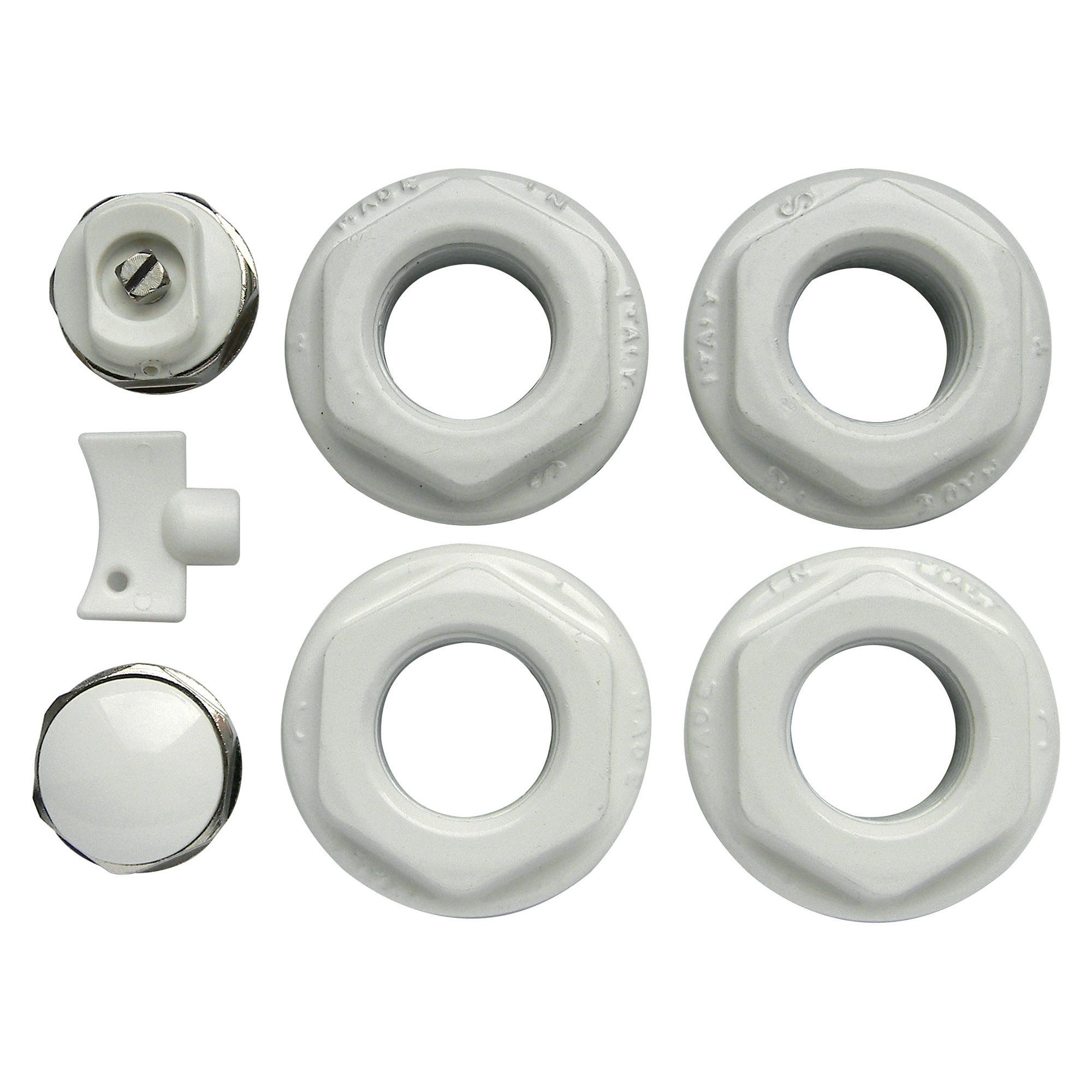 KIT TAPPI OTER FLANGIA Ø48 mm 1"x3/8" PER RADIATORI IN GHISA