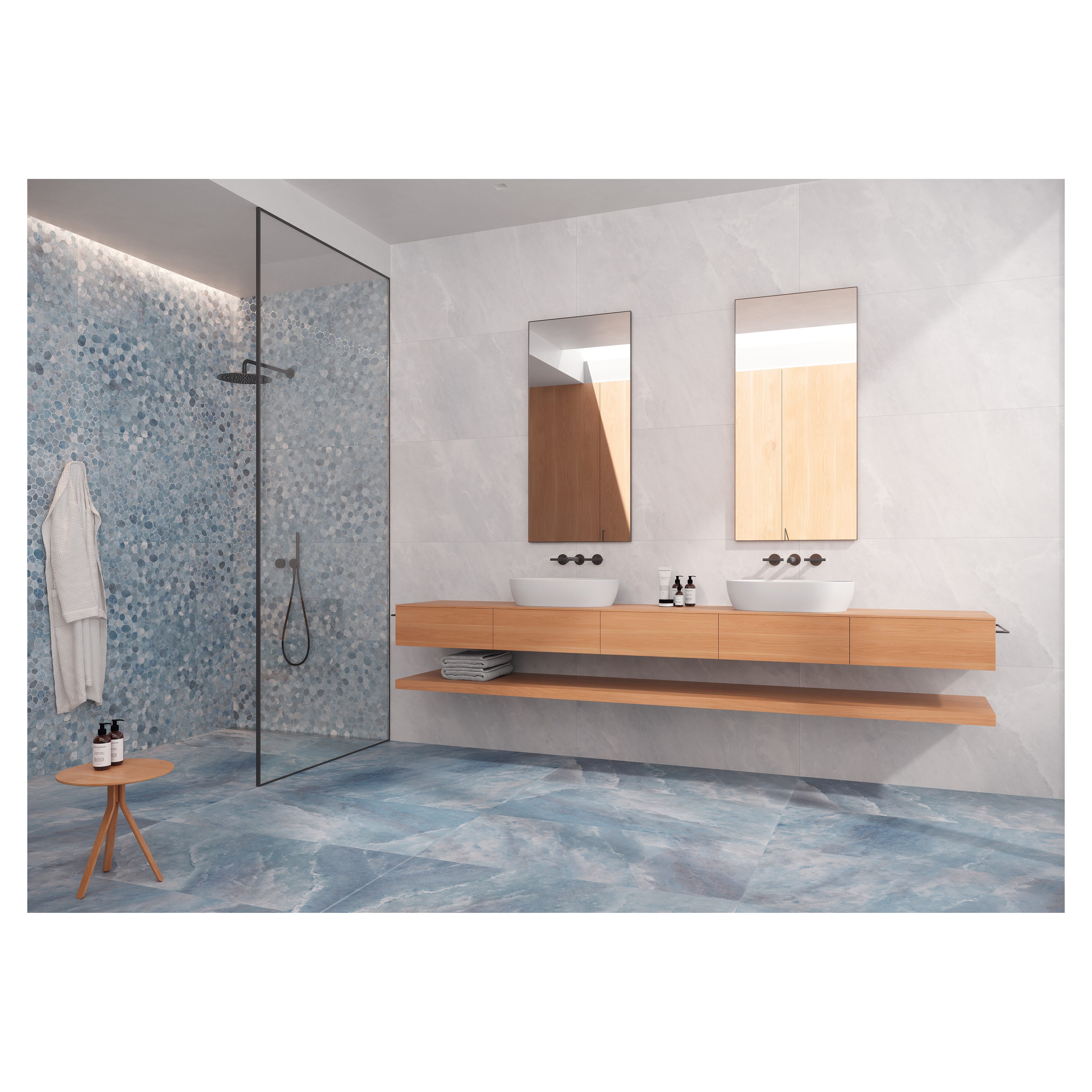 RIVESTIMENTO PIETRA DI SALE BLU 119,2x59,6x0,9 cm PEI4 R11 GRES ...