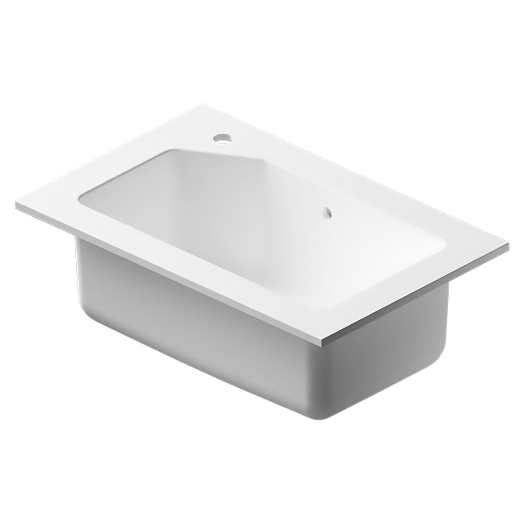 LAVABO/LAVATOIO SMALL LAUNDRY MINERALMARMO BIANCO LUCIDO 71x46 cm (LxP ...