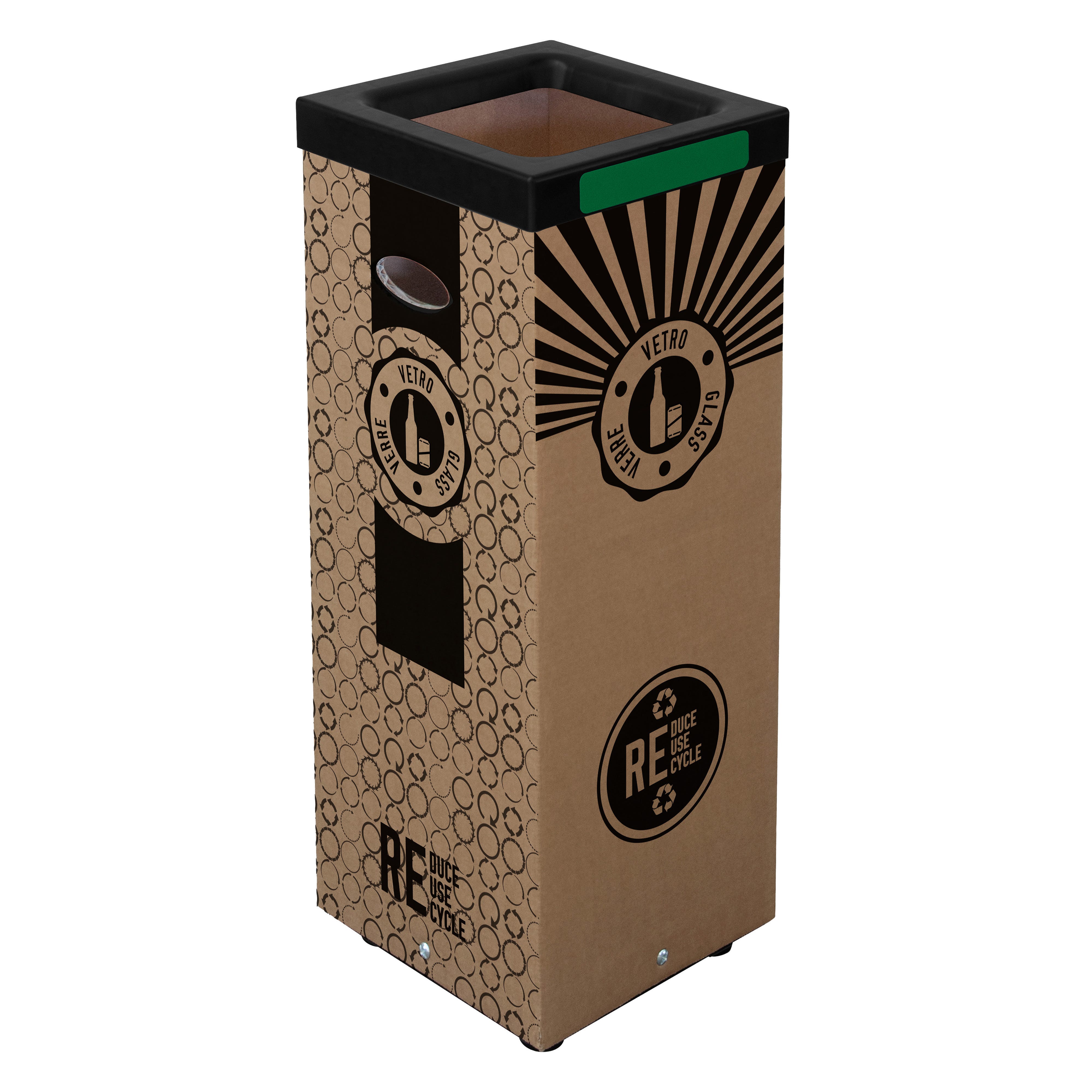 CONTENITORE IN CARTONE STILCASA 100 l 38x38xh80 cm SIMBOLO VETRO