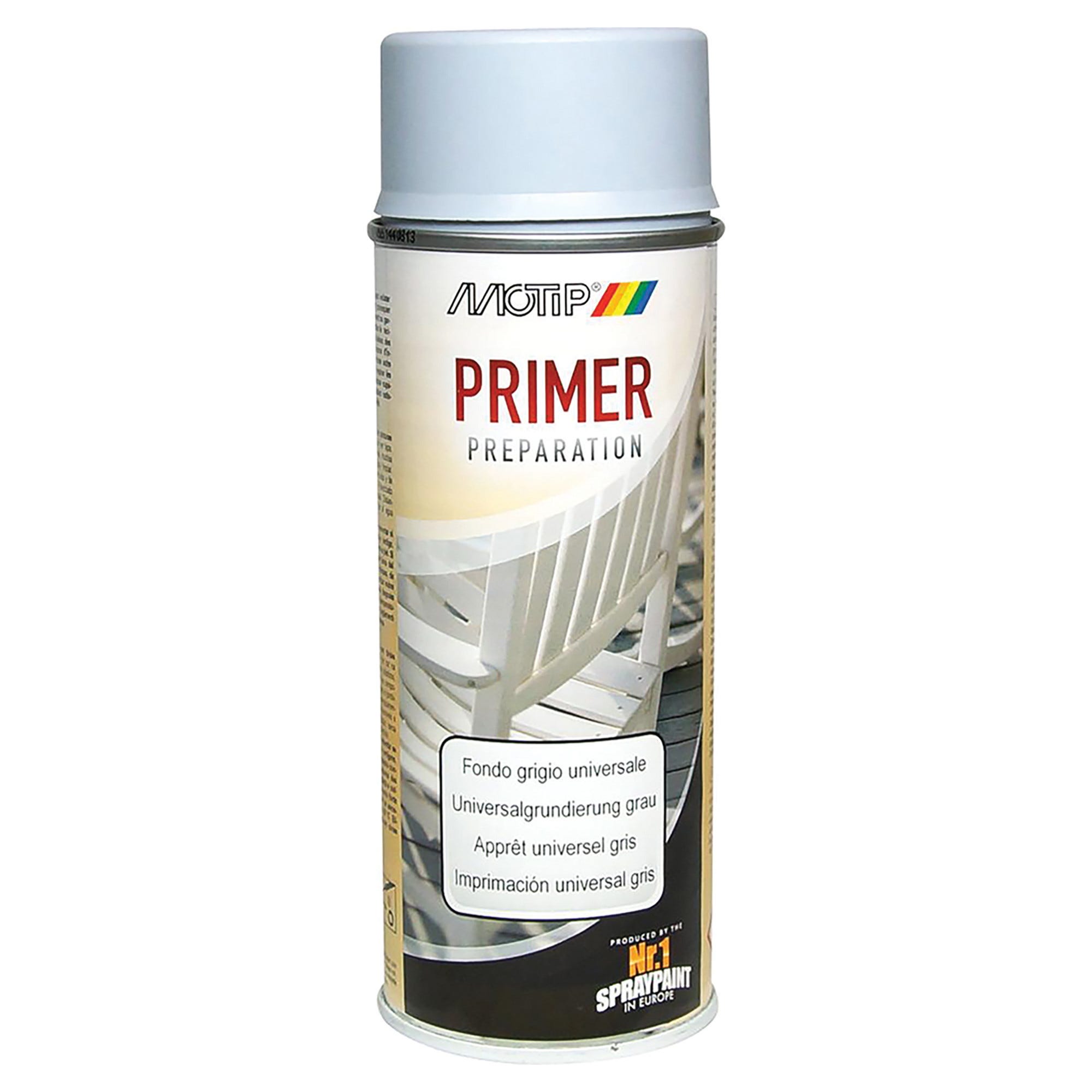 PRIMER SPRAY ANTIRUGGINE MOTIP GRIGIO 400 ml 2 m² CON 1 l