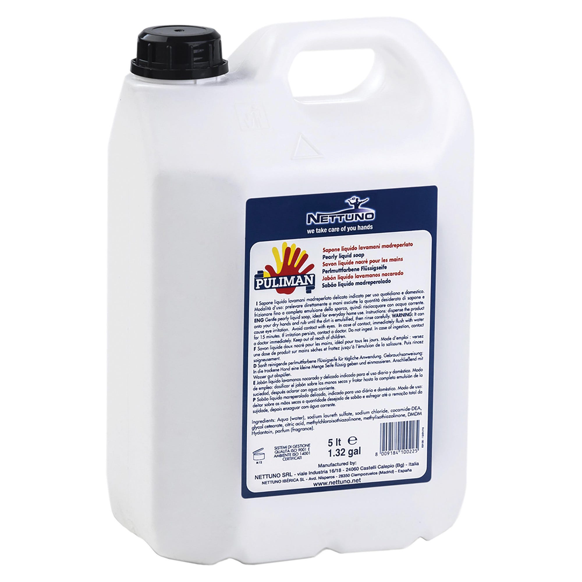 SAPONE LIQUIDO LAVAMANI NETTUNO 5000 ml IN TANICA PER COLLETTIVITÀ PULIMAN