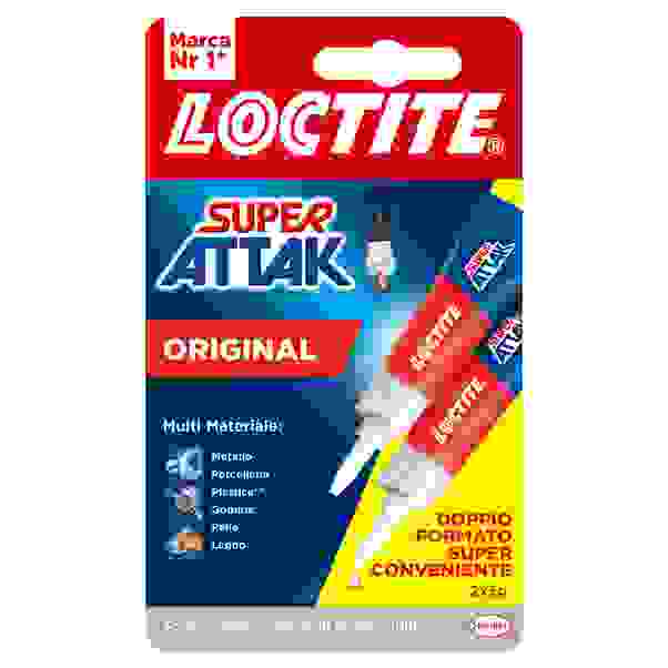 SUPER ATTAK ORIGINAL LOCTITE BIPACK 2x3g ADESIVO LIQUIDO ISTANTANEO PER ...