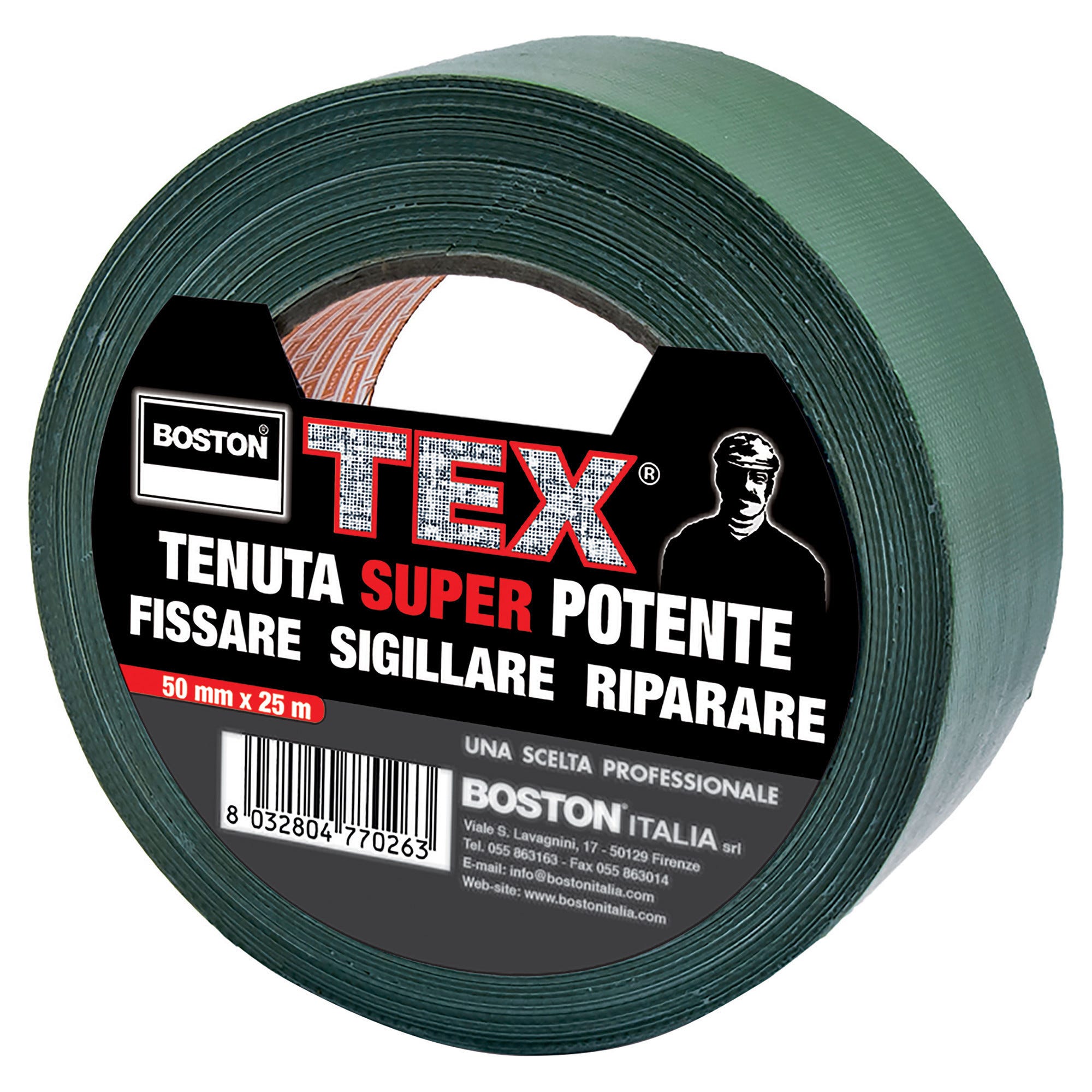 NASTRO TELATO BOSTON VERDE 48 mm x 25m PROFESSIONALE UNIVERSALE ...