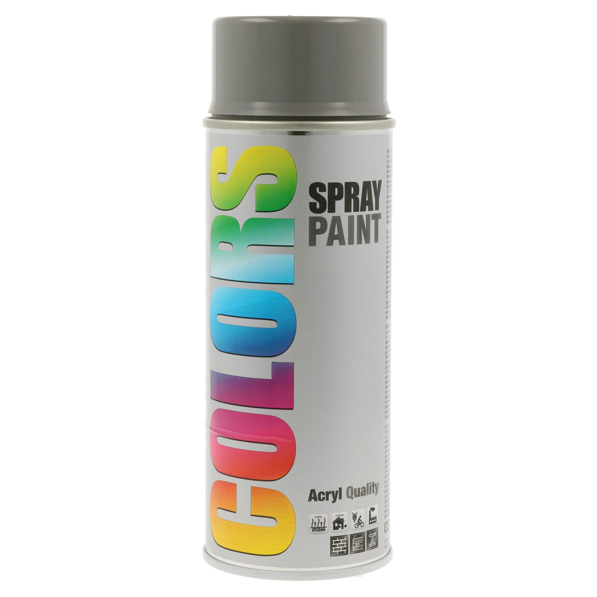 SMALTO SPRAY COLORS MOTIP RAL 7037 GRIGIO POLVERE 400 ml 2 - 4 m² CON 1 l