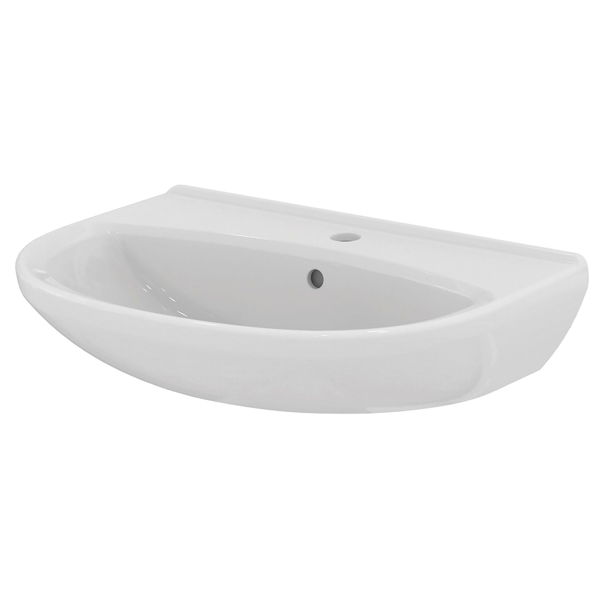 LAVABO A COLONNA SOSPESO IDEAL STANDARD SERIE ALPHA IN CERAMICA BIANCA ...