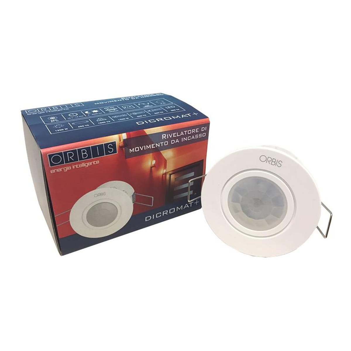 SENSORE DI MOVIMENTO A INCASSO ORBIS CARICO MASSIMO 1200W 230V 6A ...