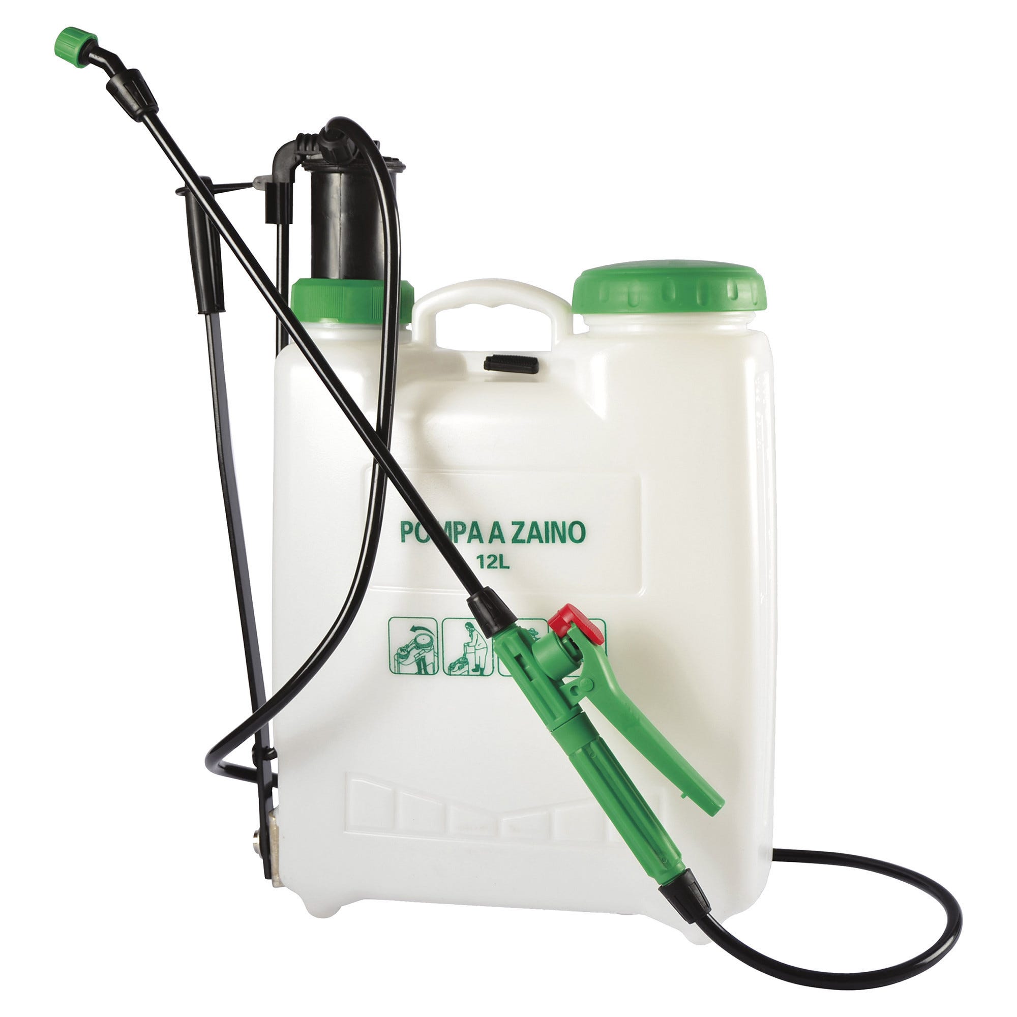 VAPORIZZATORE POMPA A PRESSIONE A SPALLA 12 l VERDELOCK CON MANOMETRO E ...