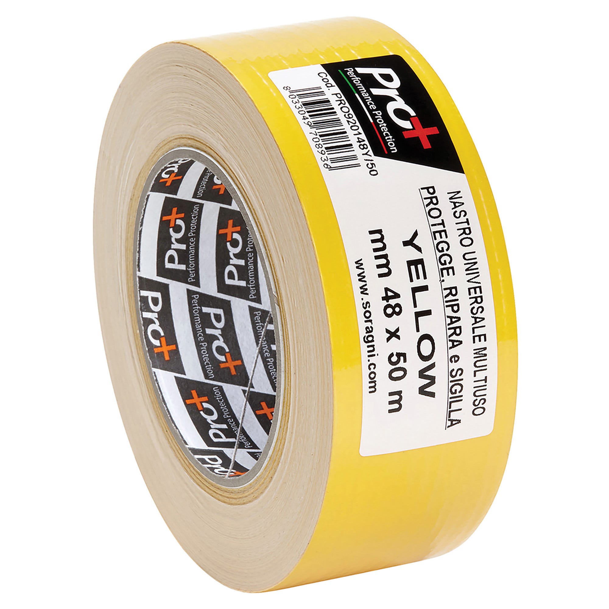 NASTRO TELATO YELLOW PRO+ 48 mm x 50 m UNIVERSALE MULTIUSO PROTEGGE ...