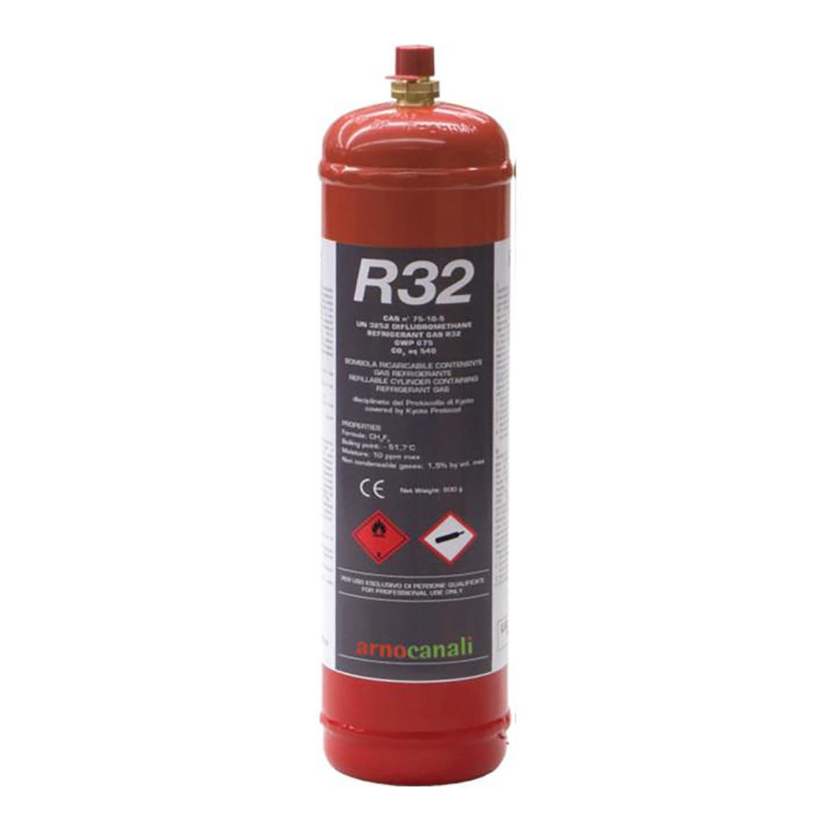 BOMBOLA GAS REFRIGERANTE R32 2 LITRI PESO NETTO GAS 1,8 kg ATTACCO 1/2 ...