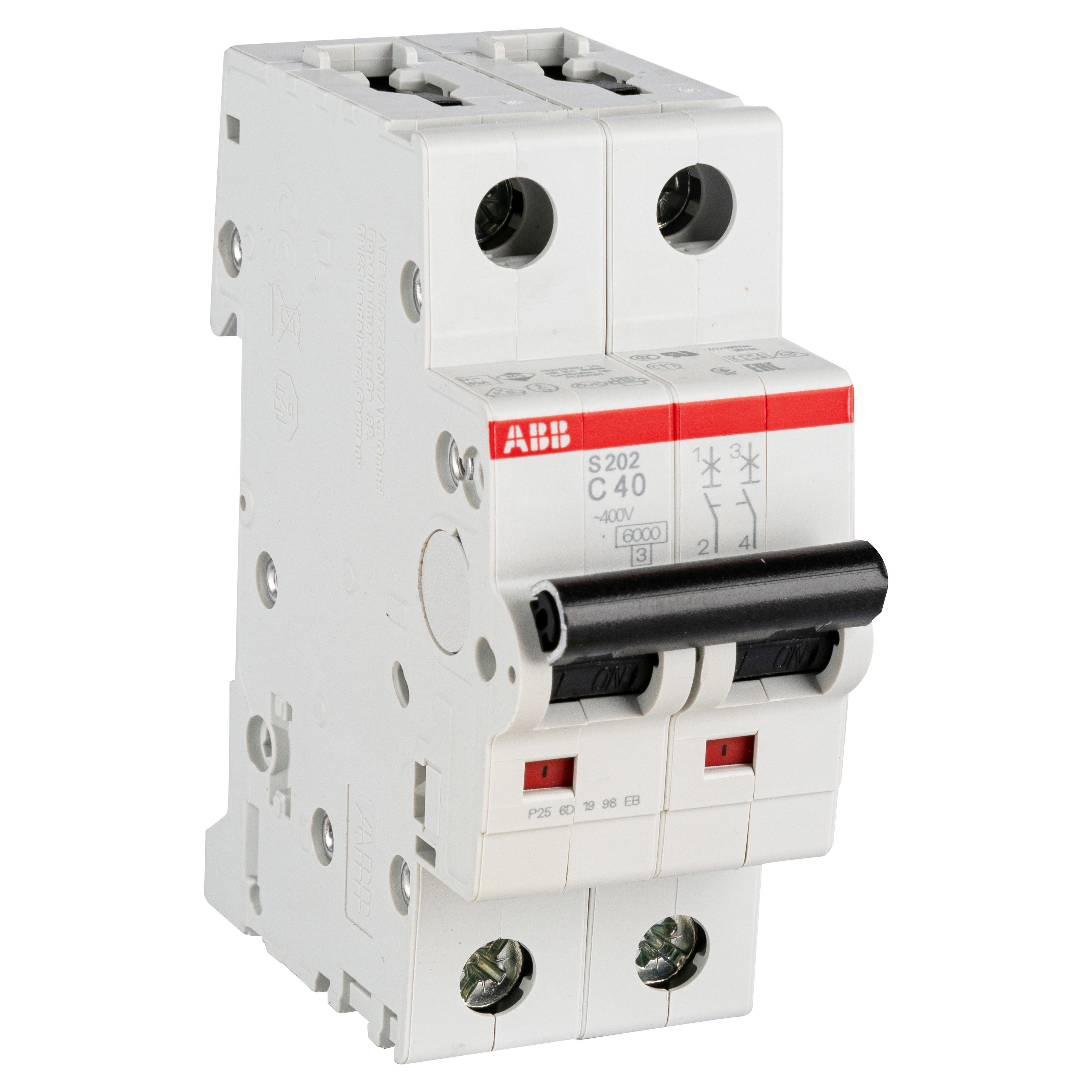 INTERRUTTORE MAGNETOTERMICO ABB 2P 40A 6KA 2MOD S202 | Tecnomat
