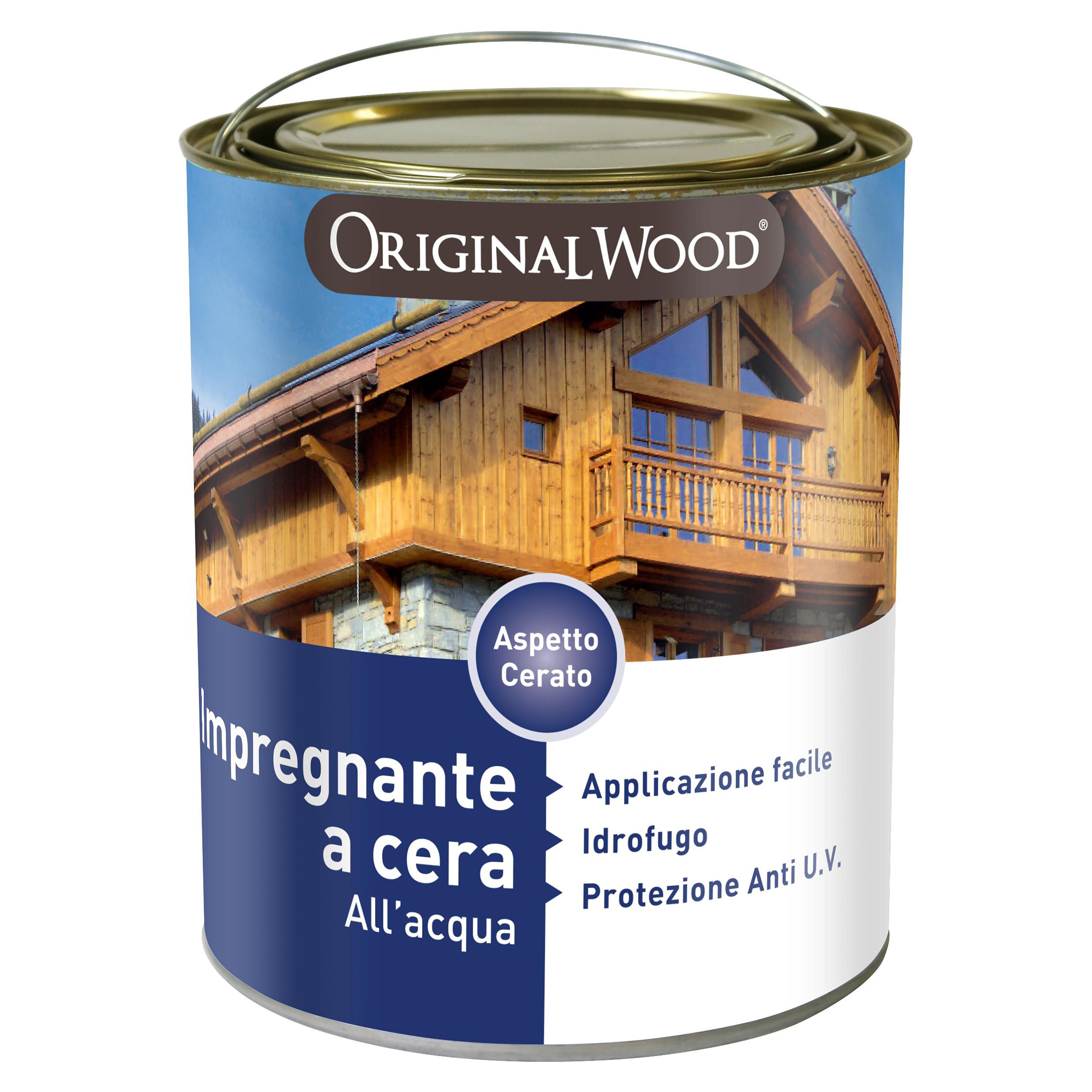 IMPREGNANTE CERA AD ACQUA ORIGINAL WOOD 1 l NOCE BIONDO PRONTO USO 12 ...
