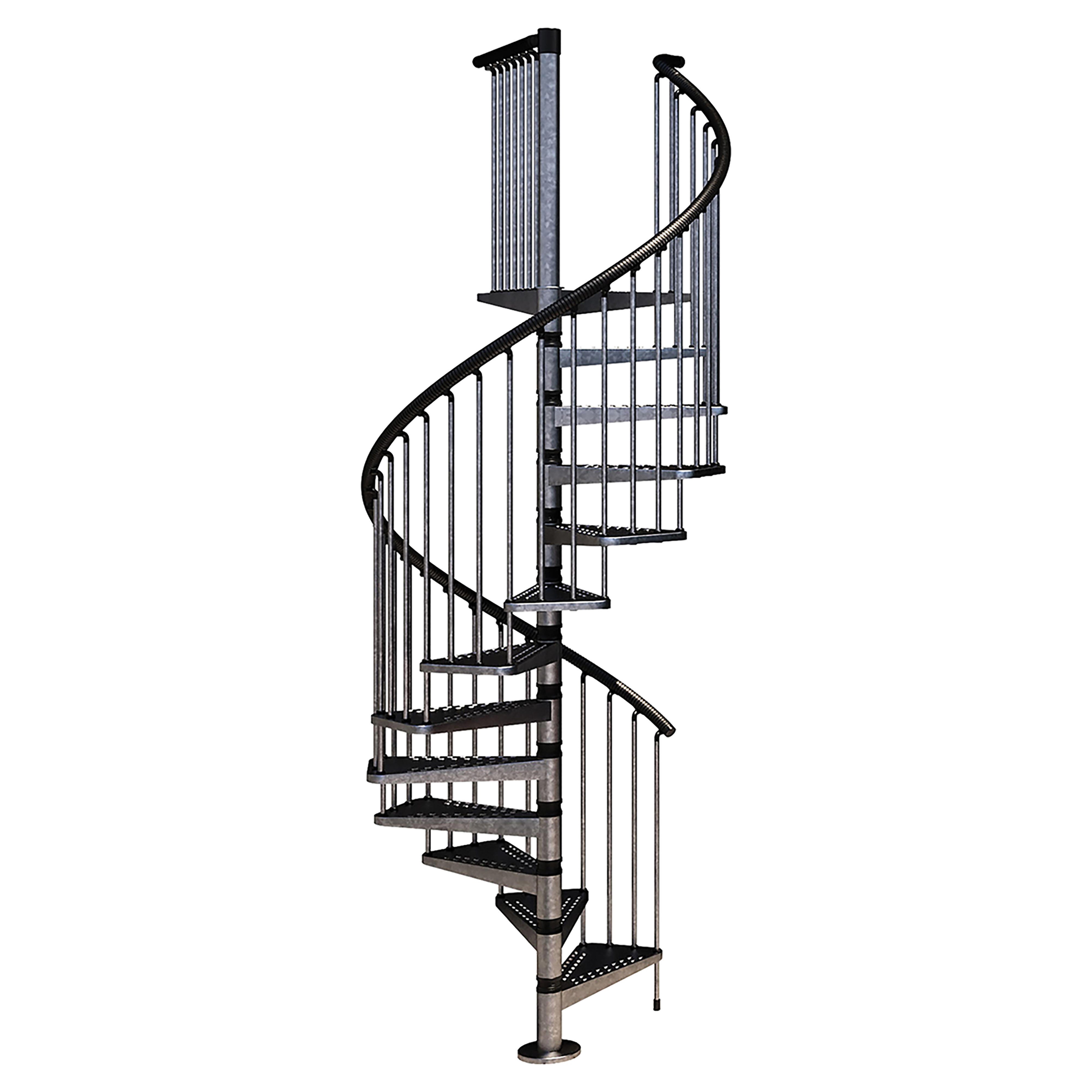 SCALA A CHIOCCIOLA PER ESTERNO ROUND ZINK Ø 140 cm 13 GRADINI IN ...