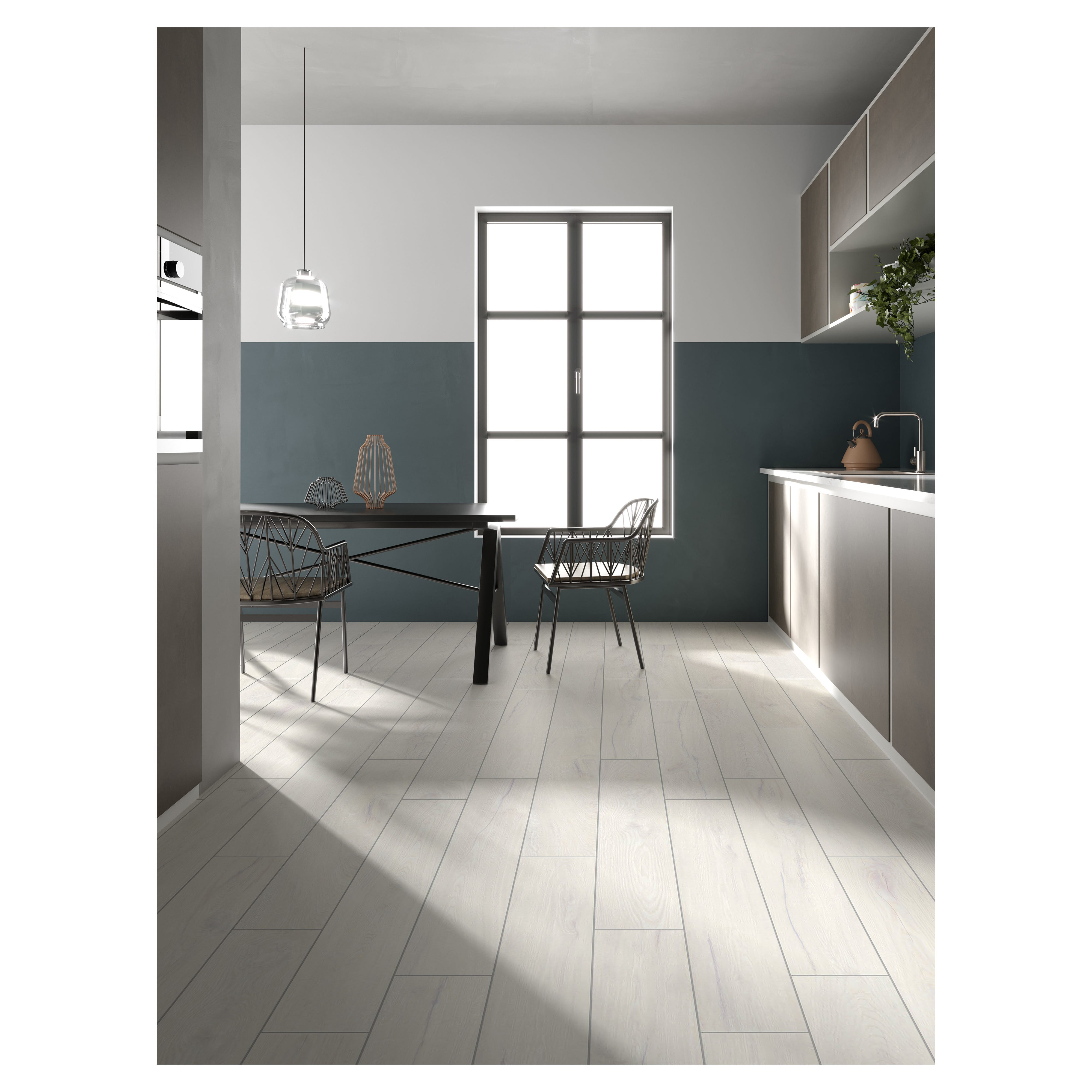 PAVIMENTO INTERNO RIVERSIDE WHITE 20x120x0,9 cm PEI4 R9 GRES PORCELLANATO