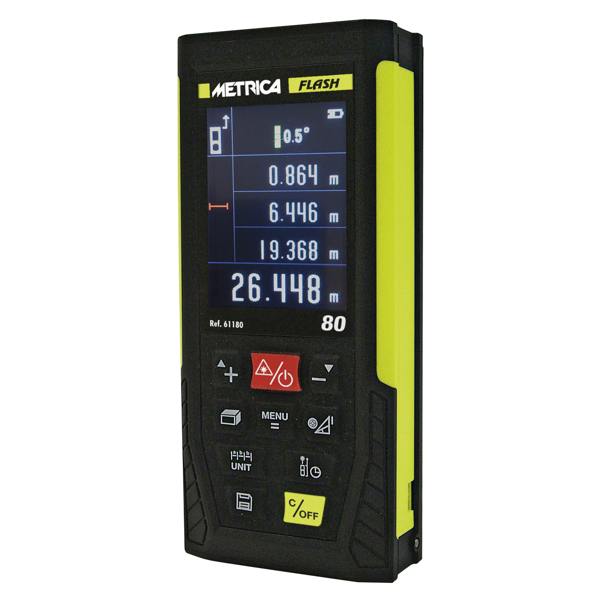 MISURATORE LASER METRICA FLASH 80 FINO A 80 m RAGGIO ROSSO
