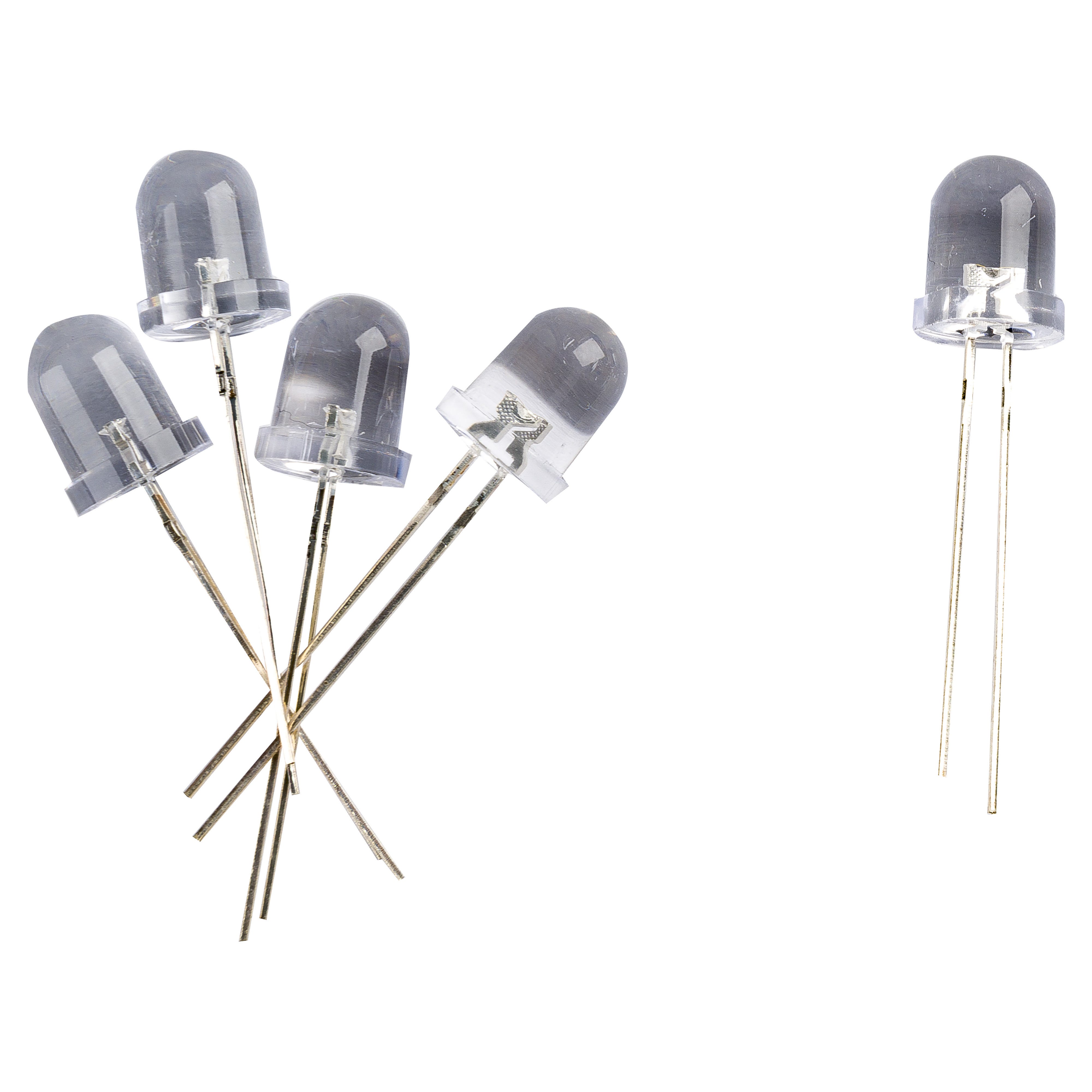 5 LED 8 mm ALTA LUMINOSITA' COLORE ROSSO 1,5-3V